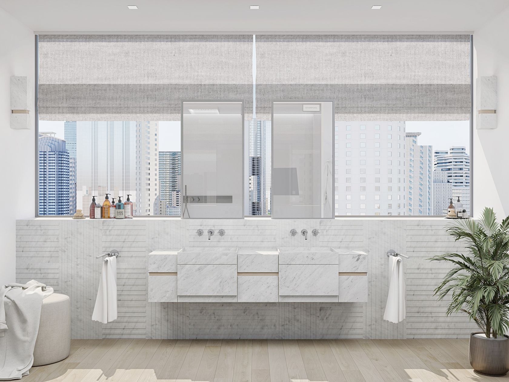 Wall-mounted natural stone vanity unit PARALLEL WVS Parallel Collection ...