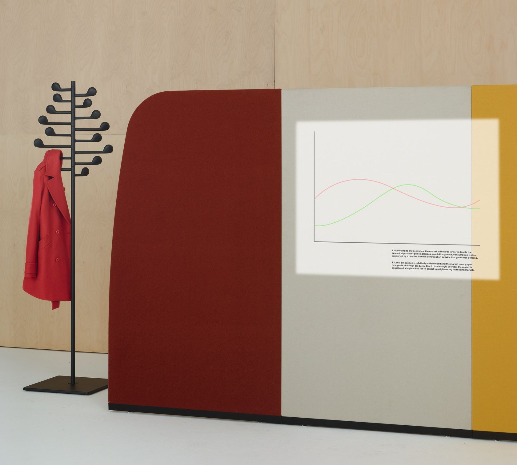 Sound absorbing freestanding fabric office screen PARAVAN By arper ...