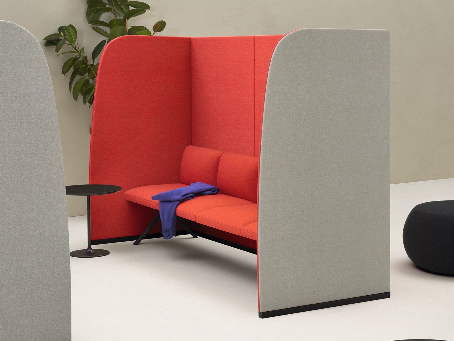 Sound absorbing freestanding fabric office screen PARAVAN By arper ...