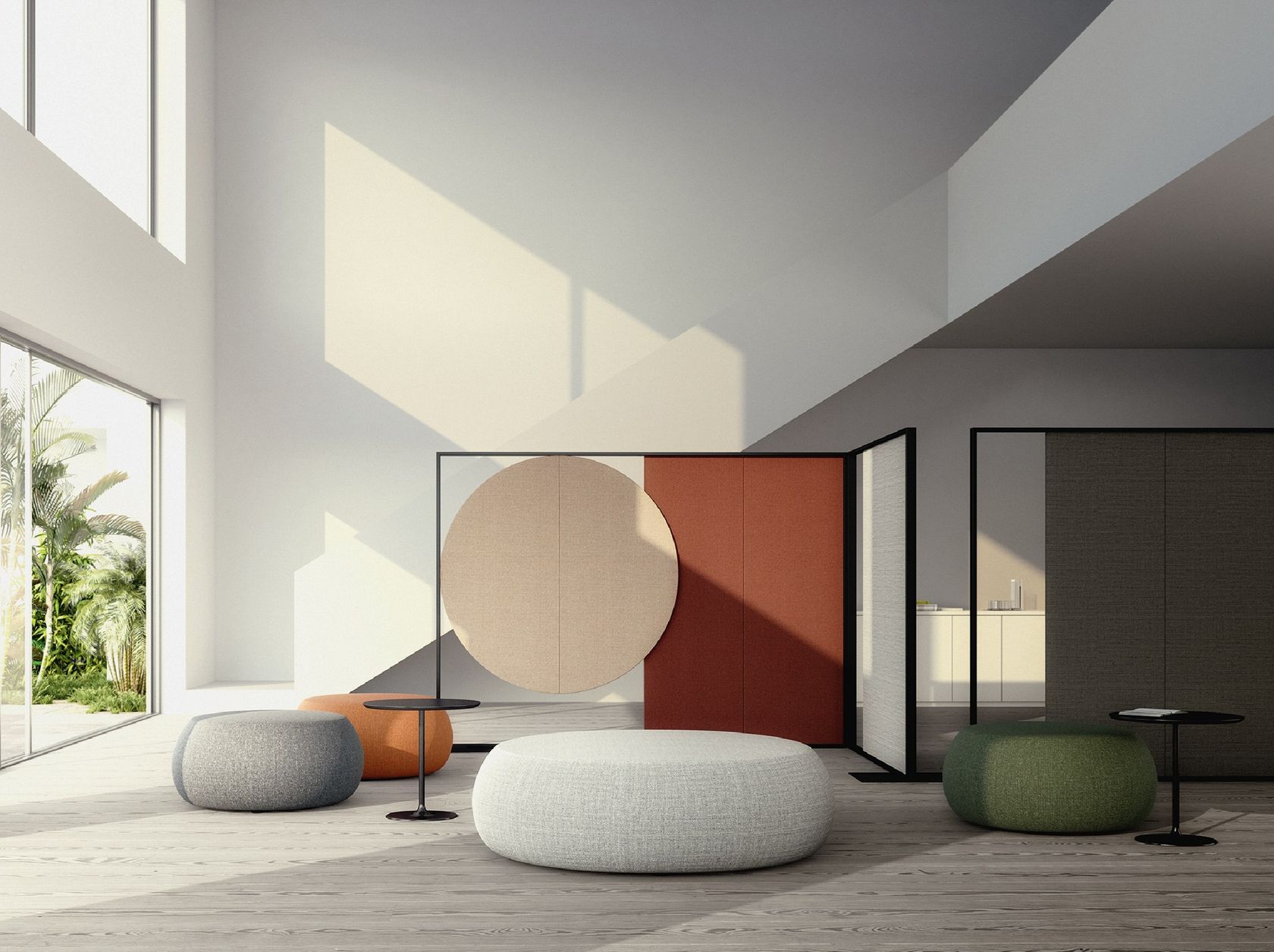 PARENTESIT FREESTANDING Fabric office screen By Arper | design Lievore ...