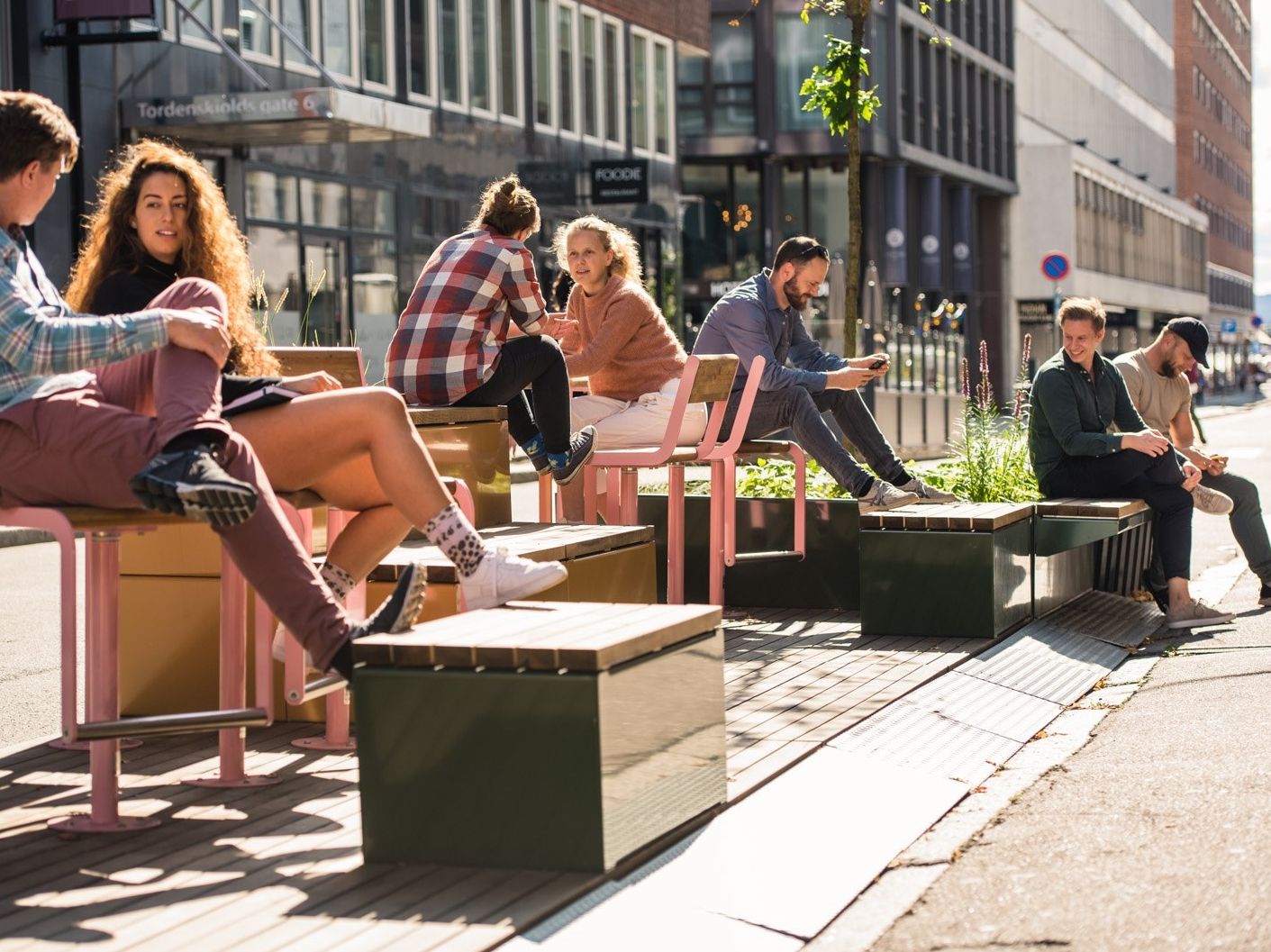 PARKLETS 2.0 CAFÉ Wooden bench By VESTRE | design SOLA - Studio Oslo ...