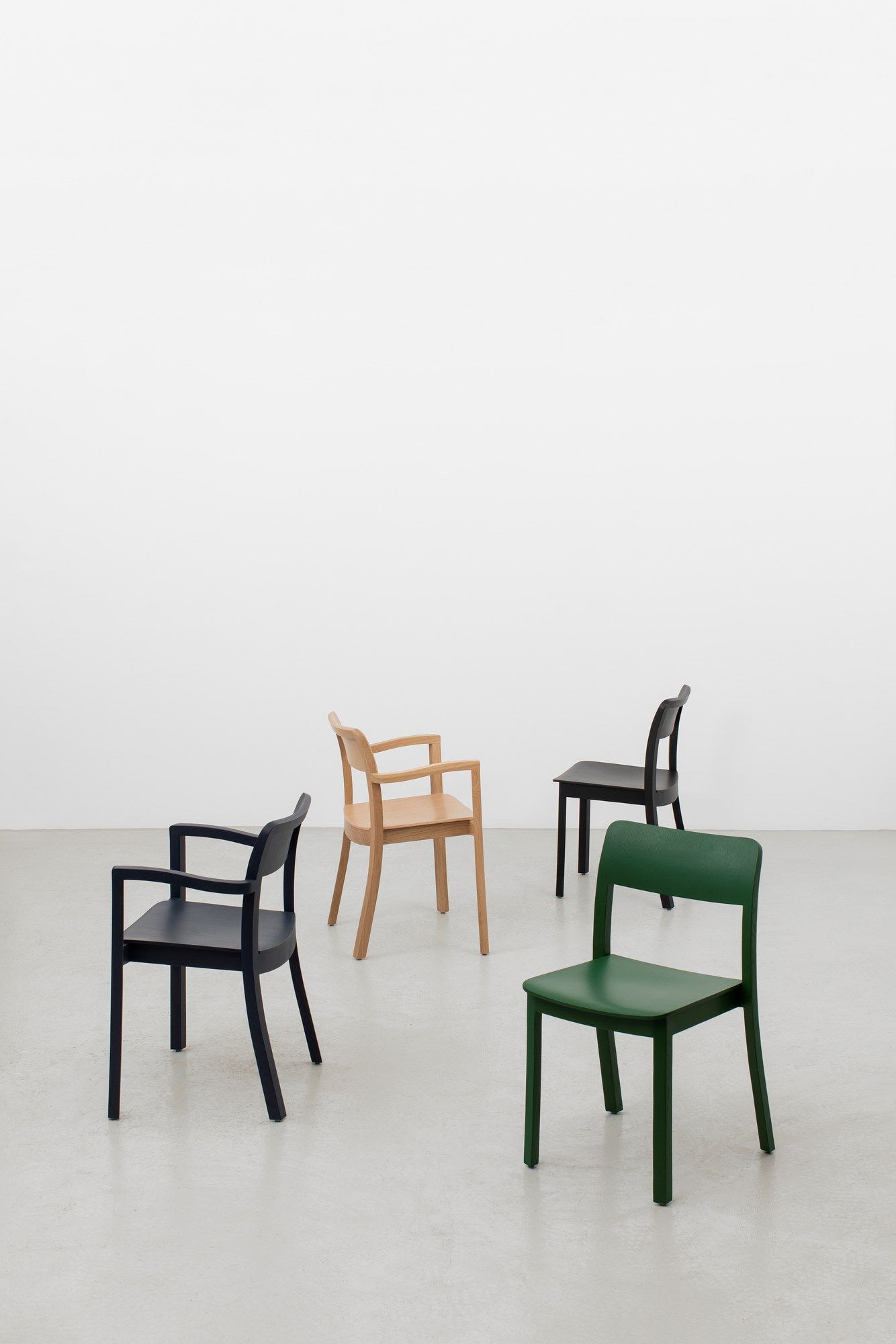 PASTIS Stackable wooden chair with armrests By Hay | design Julien Renault