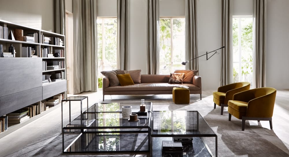 PAUL 3 seater leather sofa By Molteni & C. | design Vincent Van Duysen