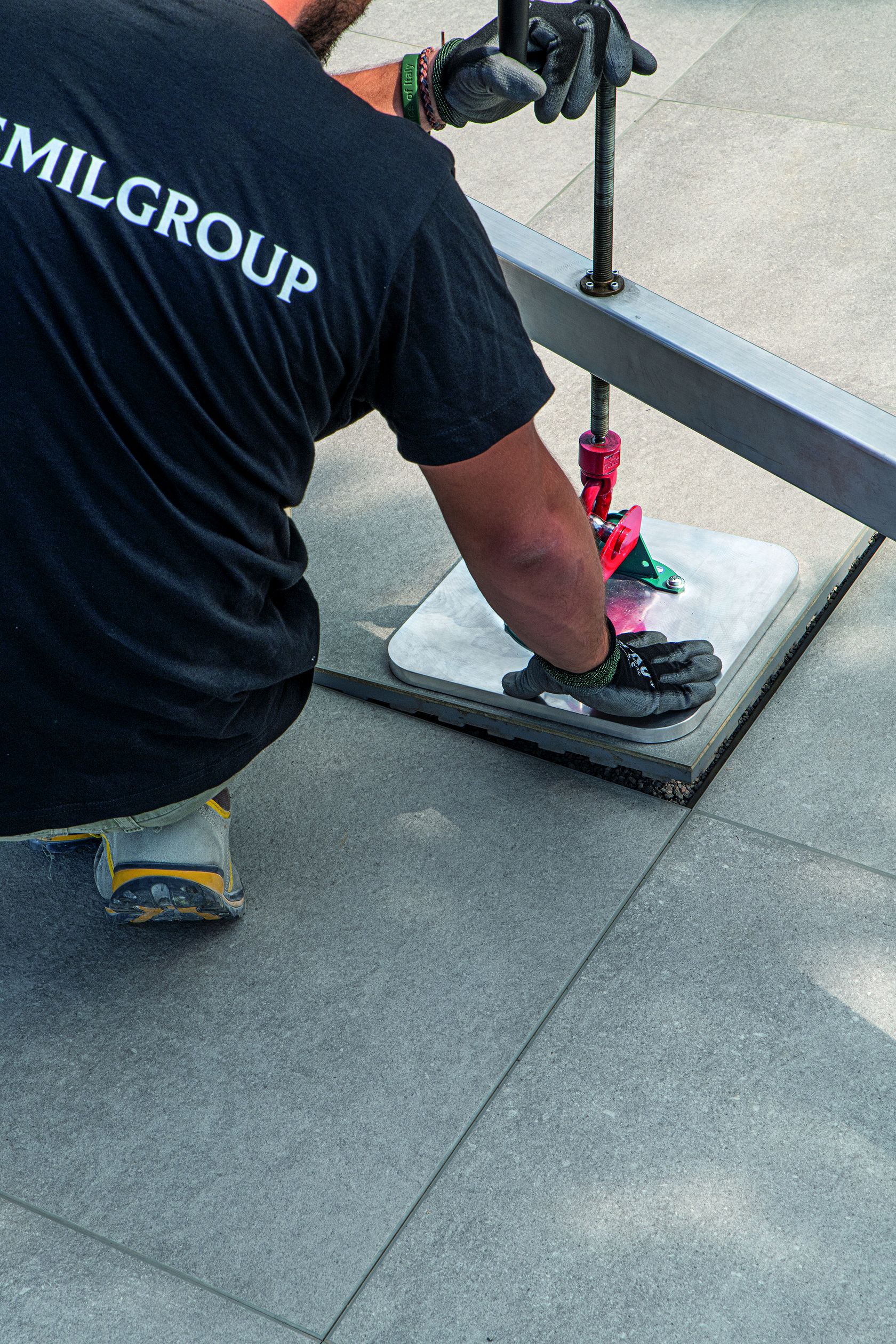 Outdoor system of tiles with vertical interlocking joint PAVE AND GO ...