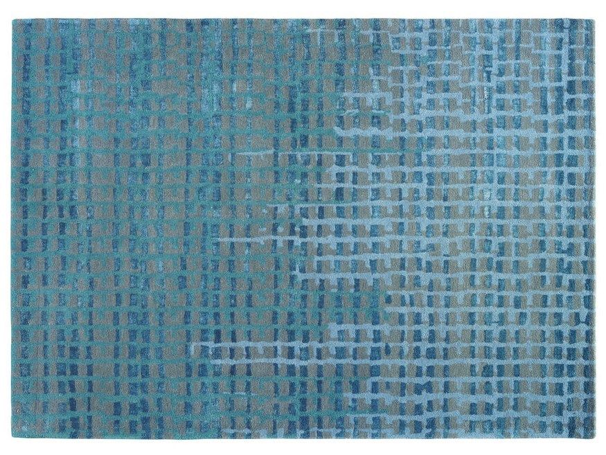 Solid-color rectangular fabric rug PAVE By Toulemonde Bochart