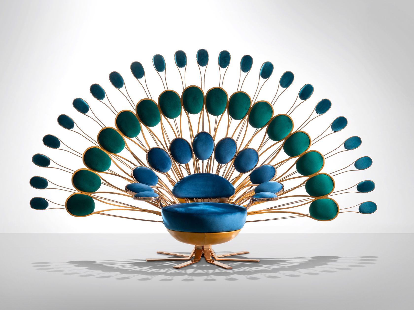 PAVONE High-back brass armchair By Visionnaire | design Marc Ange