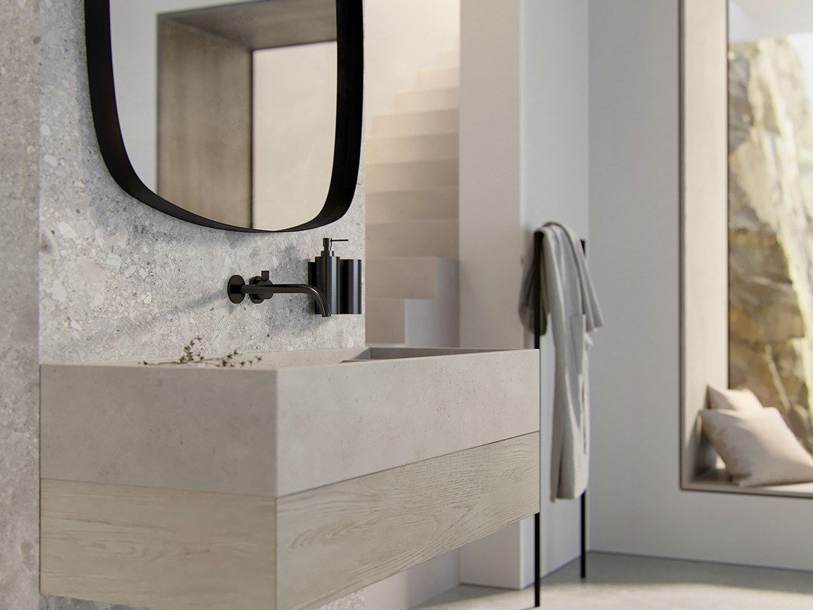 Rectangular single natural stone washbasin PB BASIN – 120 By COCOON ...