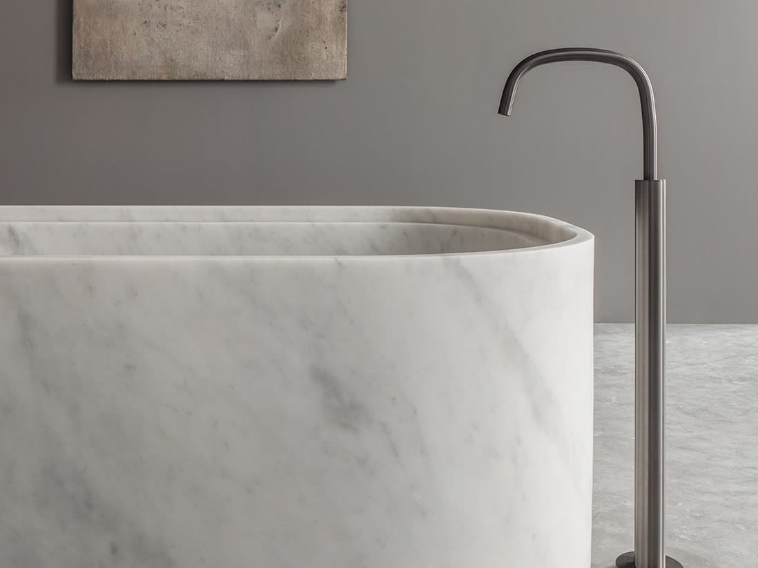 Freestanding oval natural stone bathtub PB BATH By COCOON design Piet Boon