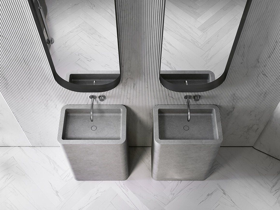 PB COLUMN Freestanding rectangular natural stone washbasin By COCOON ...