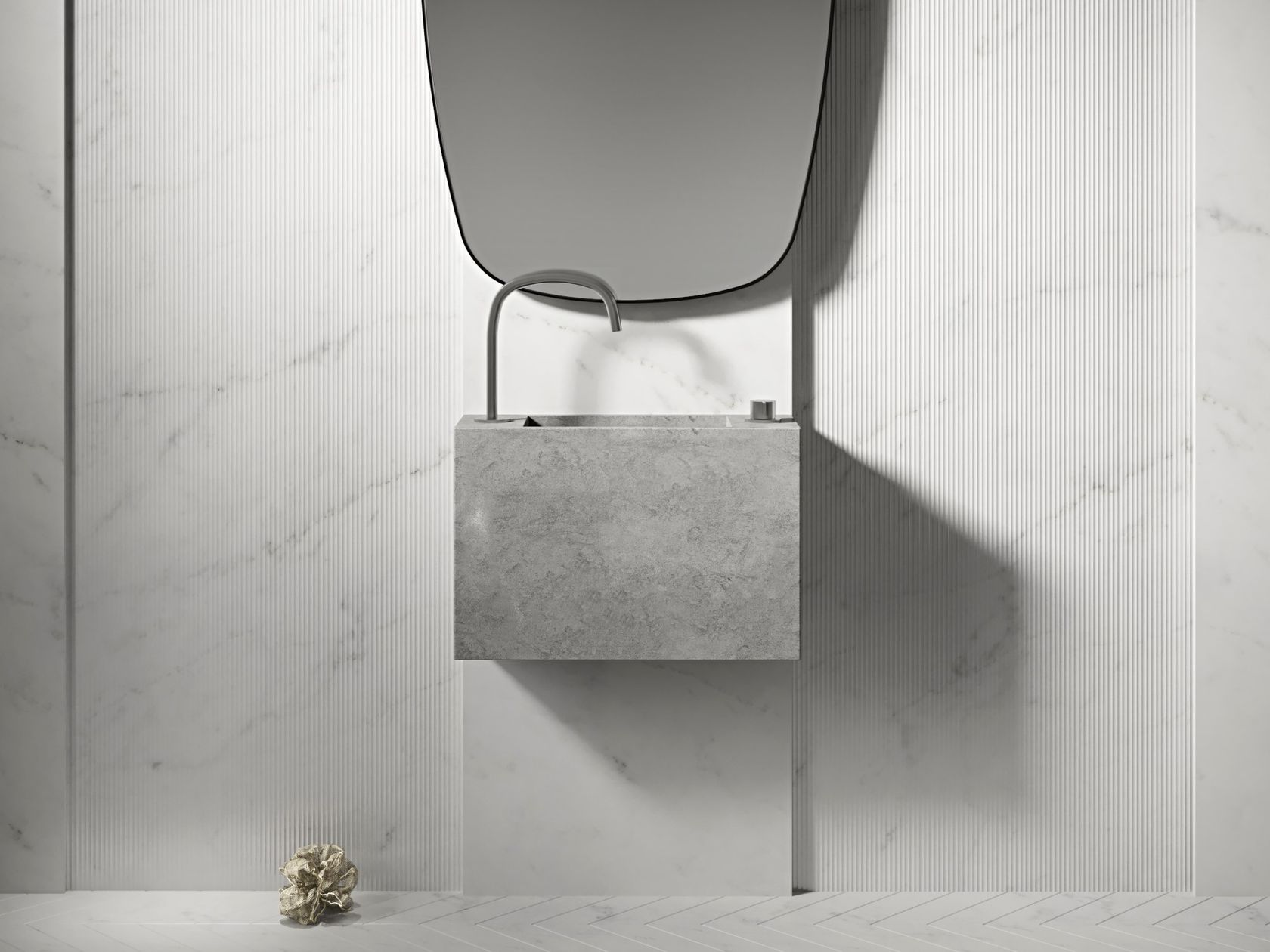 Rectangular wall-mounted handrinse basin PB MICRO BASIN - 60B By COCOON ...