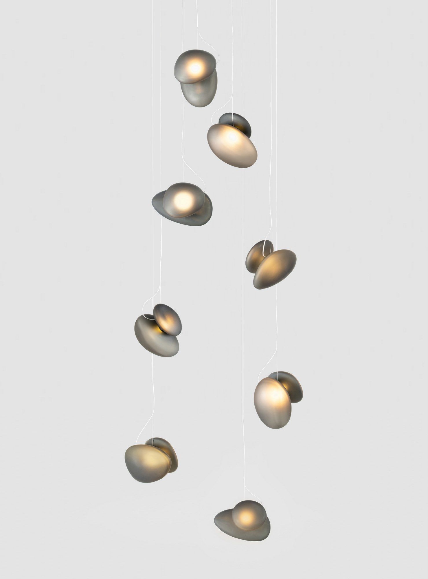 PEBBLE CHANDELIER 8 LED blown glass pendant lamp By A-N-D | design ...
