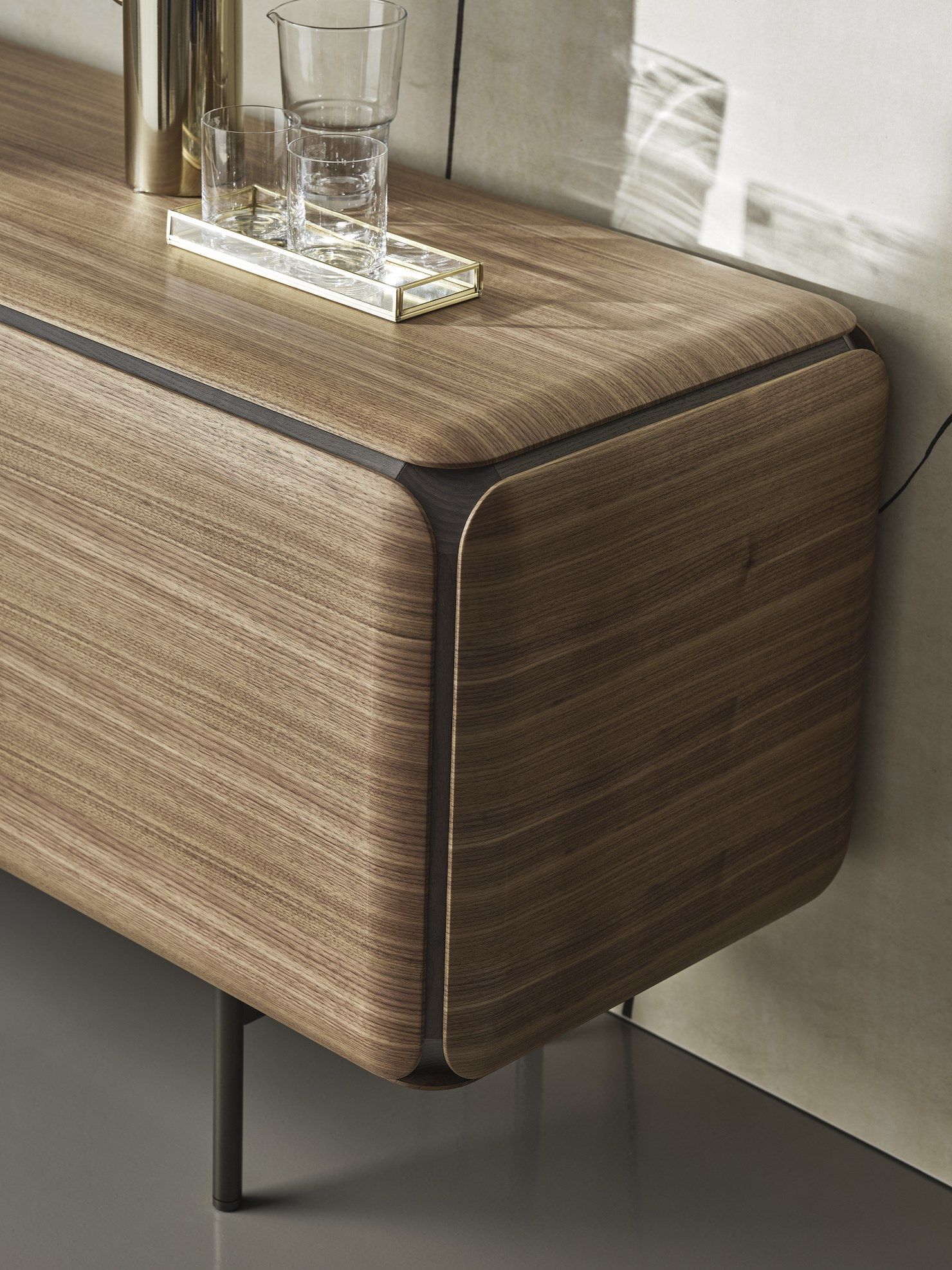 PEBBLE Walnut sideboard By Porada | design Niccolò Devetag