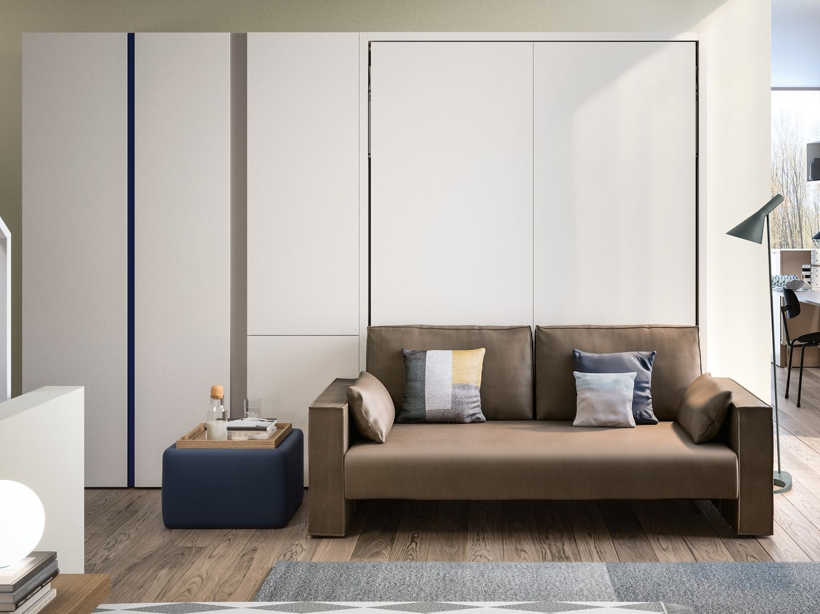 Convertible 2 seater fabric sofa PENELOPE 2 SOFA By CLEI