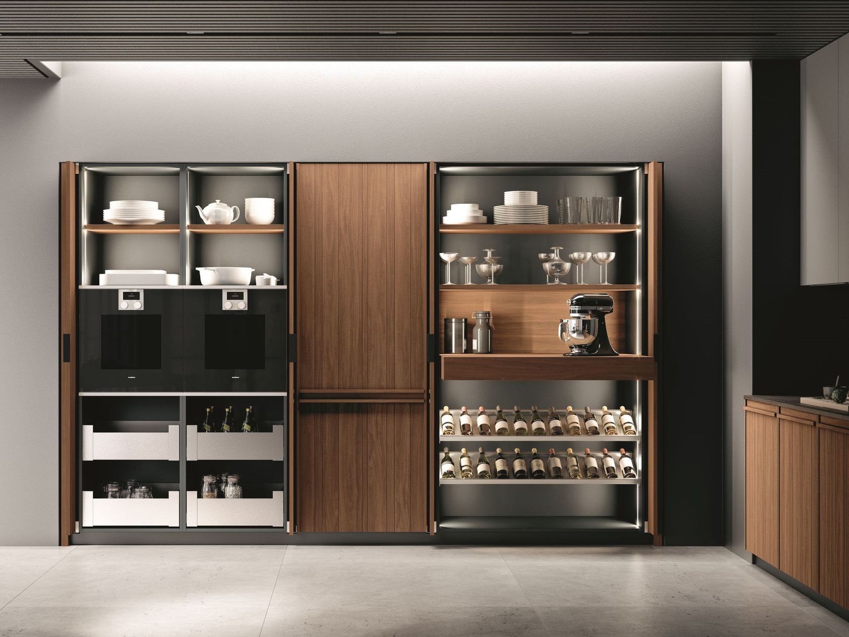 PEPPER 02 Linear kitchen with handles By Composit | design Bizzarri Design Associati