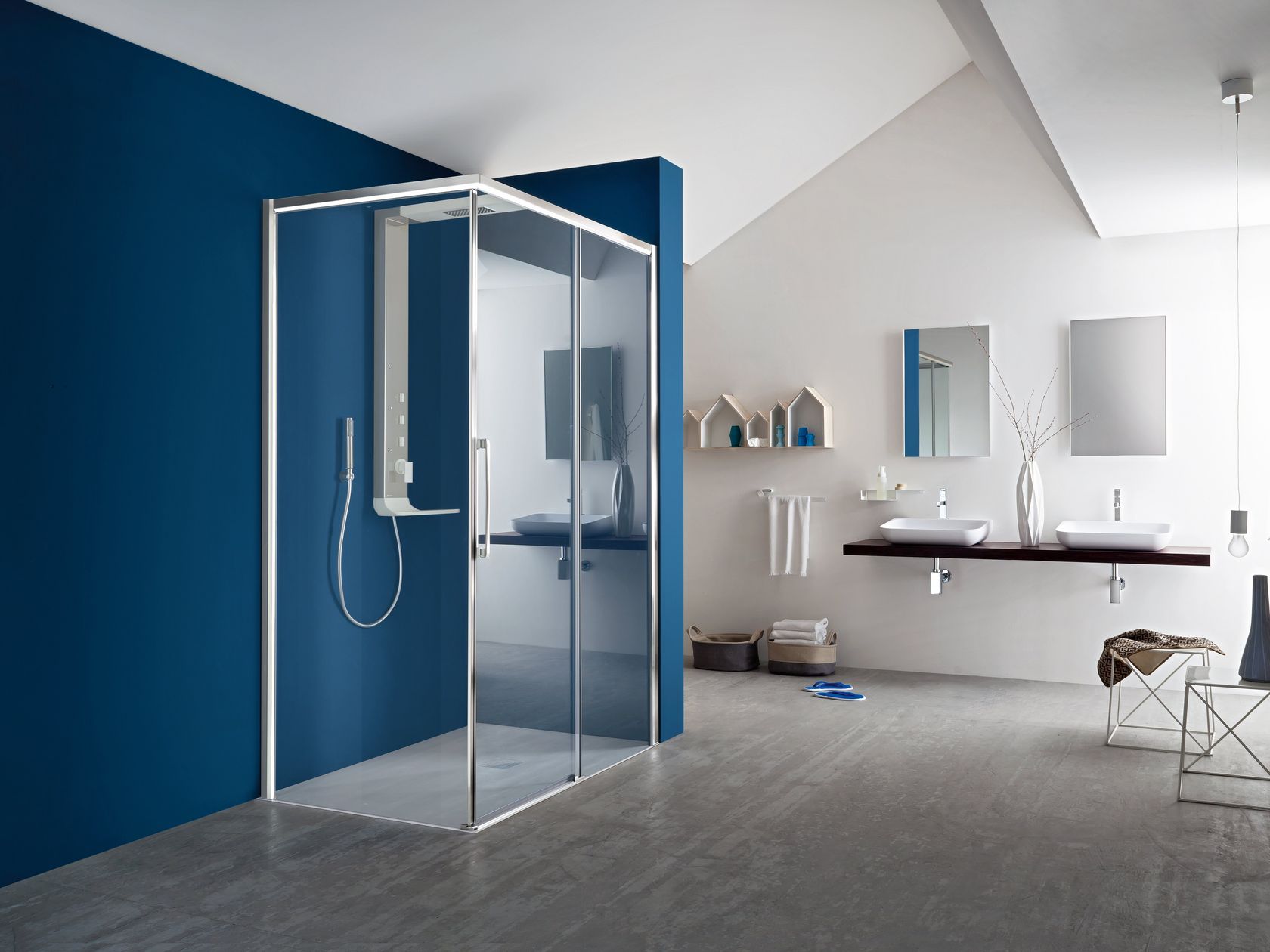 PERSEO Corner shower cabin with sliding door By ARBLU