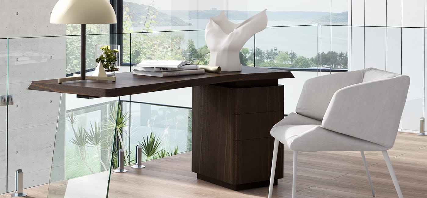 PHANTOM Wooden secretary desk with drawers By Natuzzi Italia | design ...