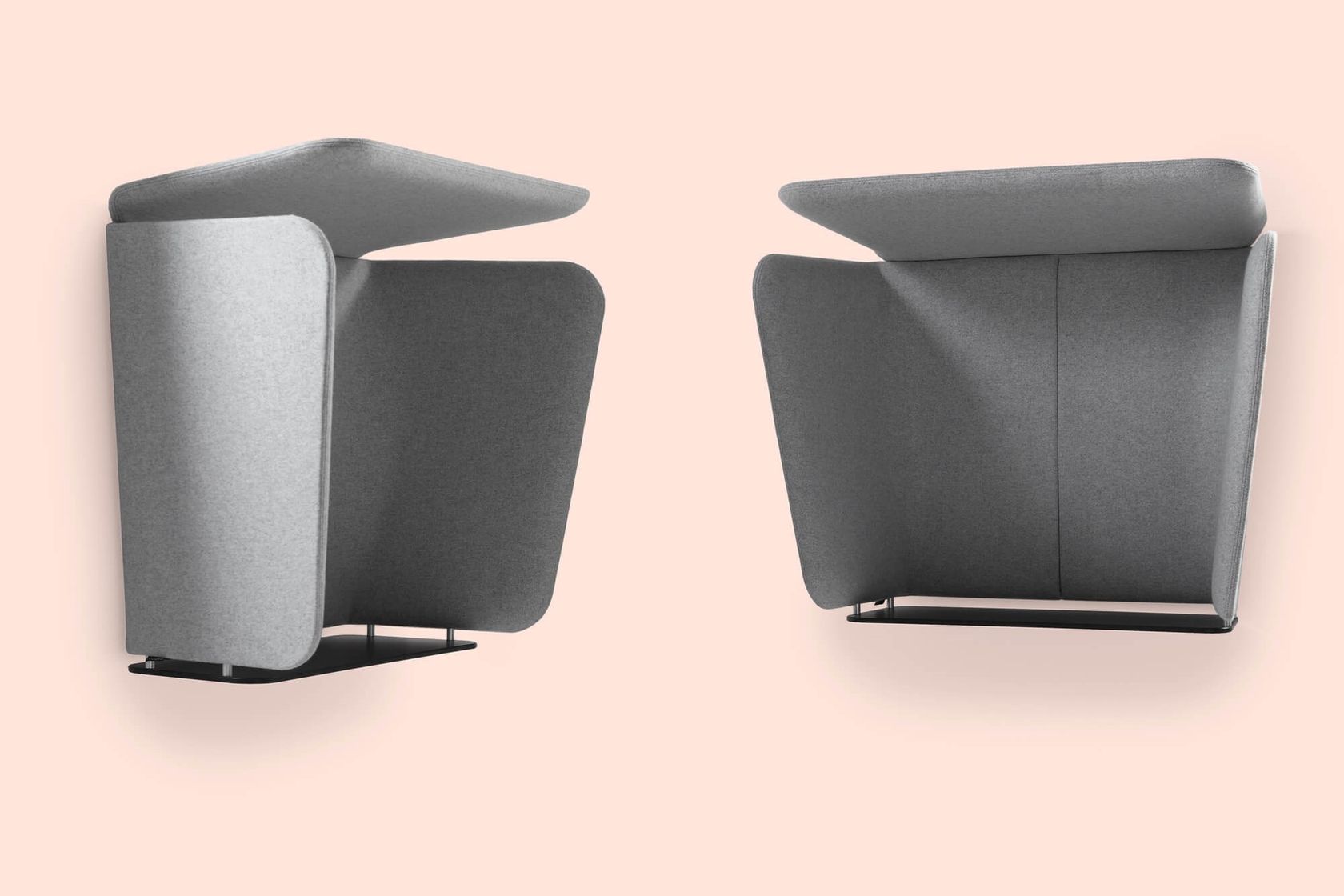 Acoustic wall-mounted fabric phone booth PHONEBOX By Prooff design AXIA
