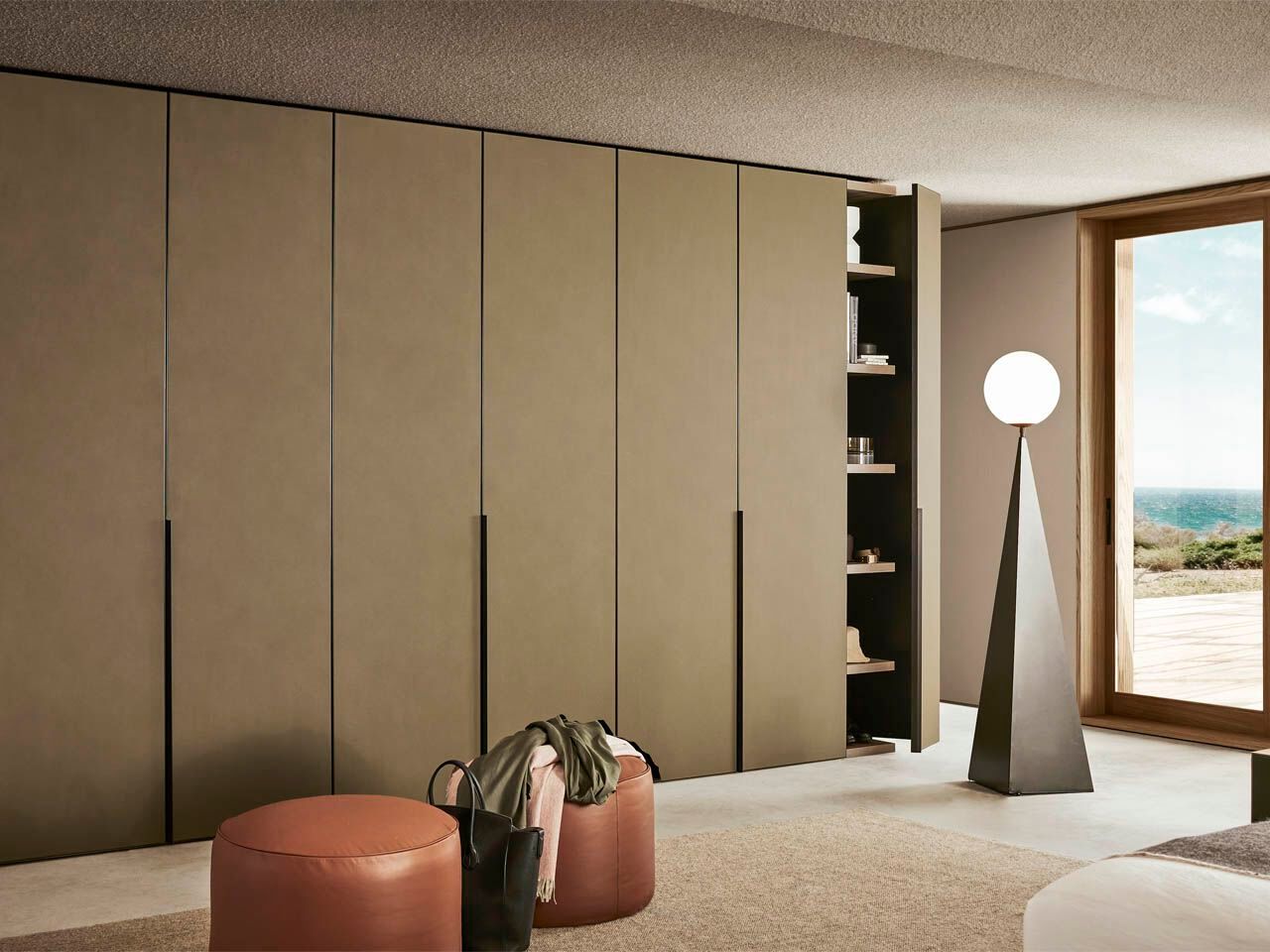 CORNICE Lacquered wooden wardrobe By PIANCA