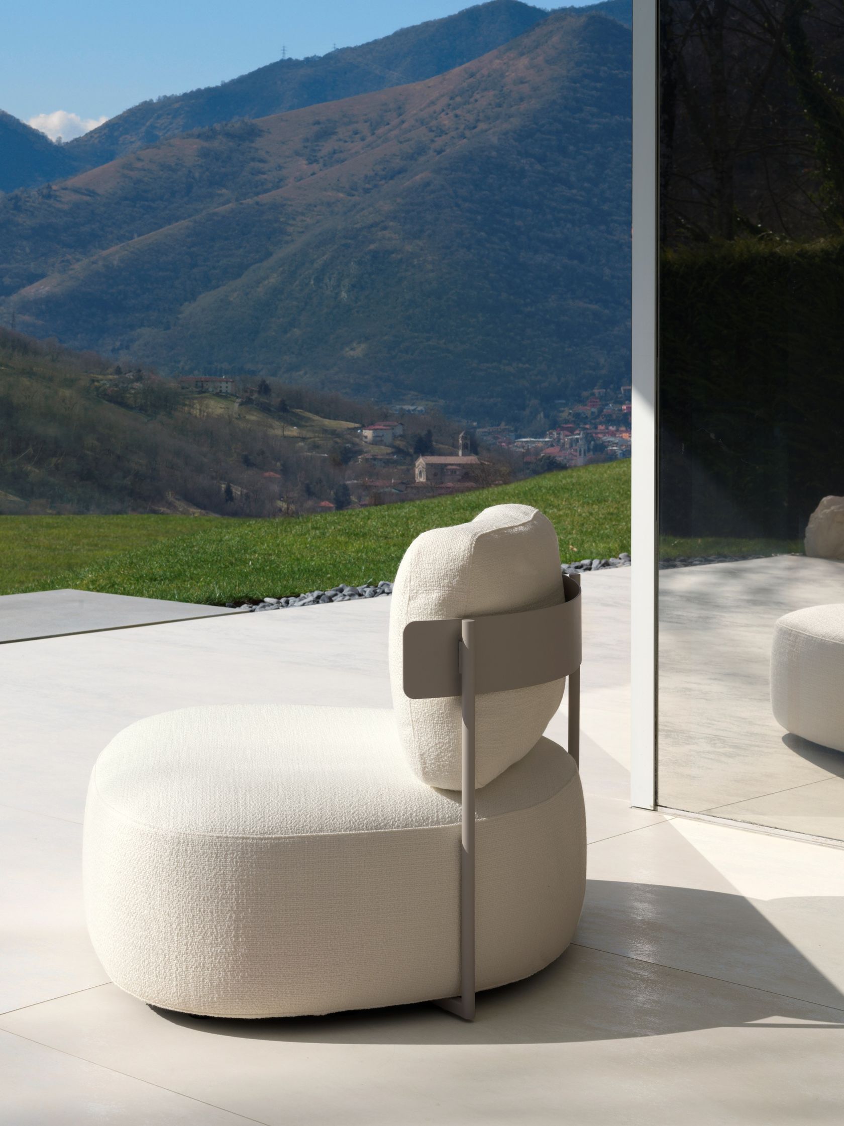 PIERRE Fabric armchair with removable cover By Flou