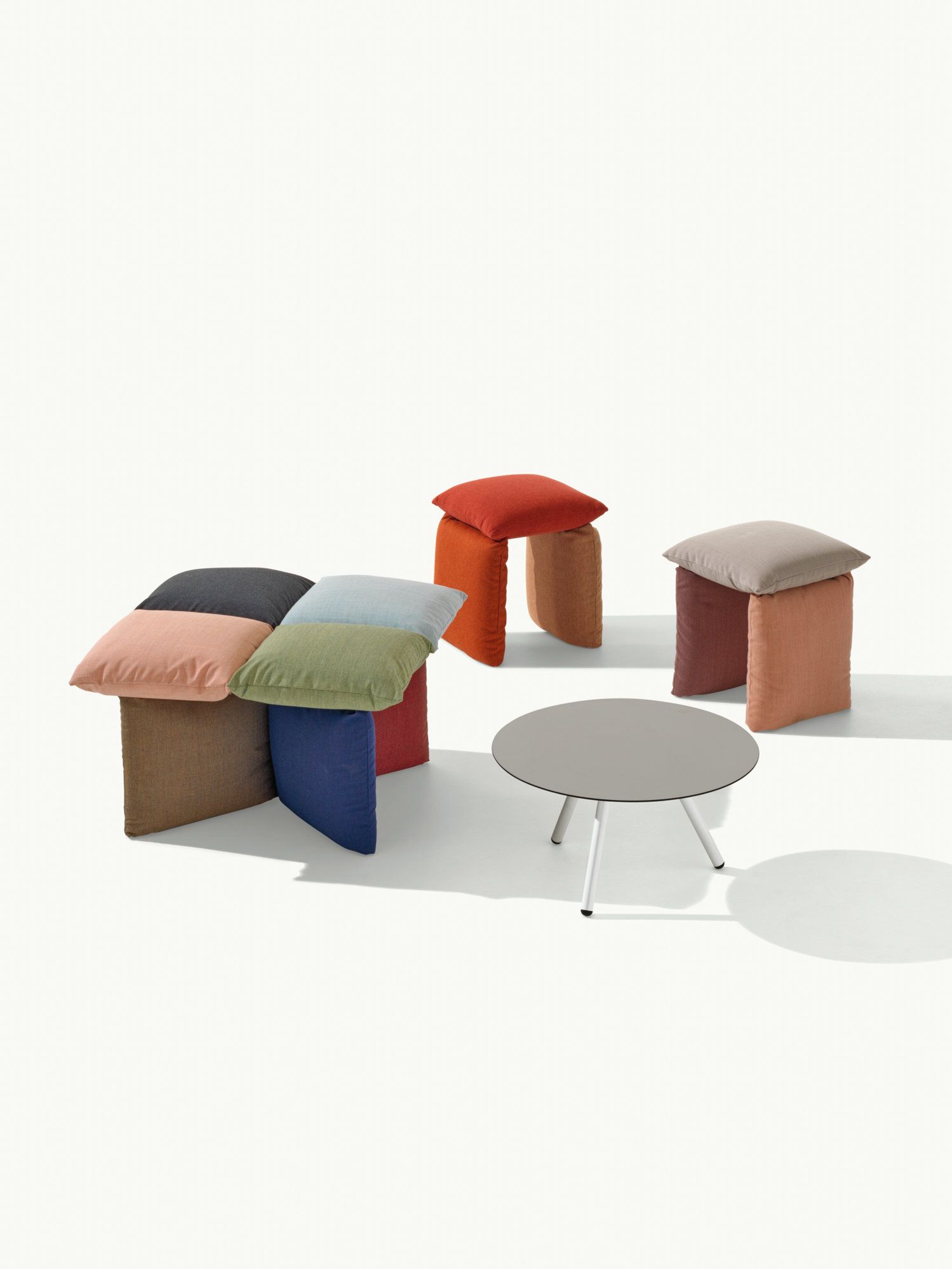 Upholstered fabric stool PILLOW 218 By Et al. design Andrea Anastasio