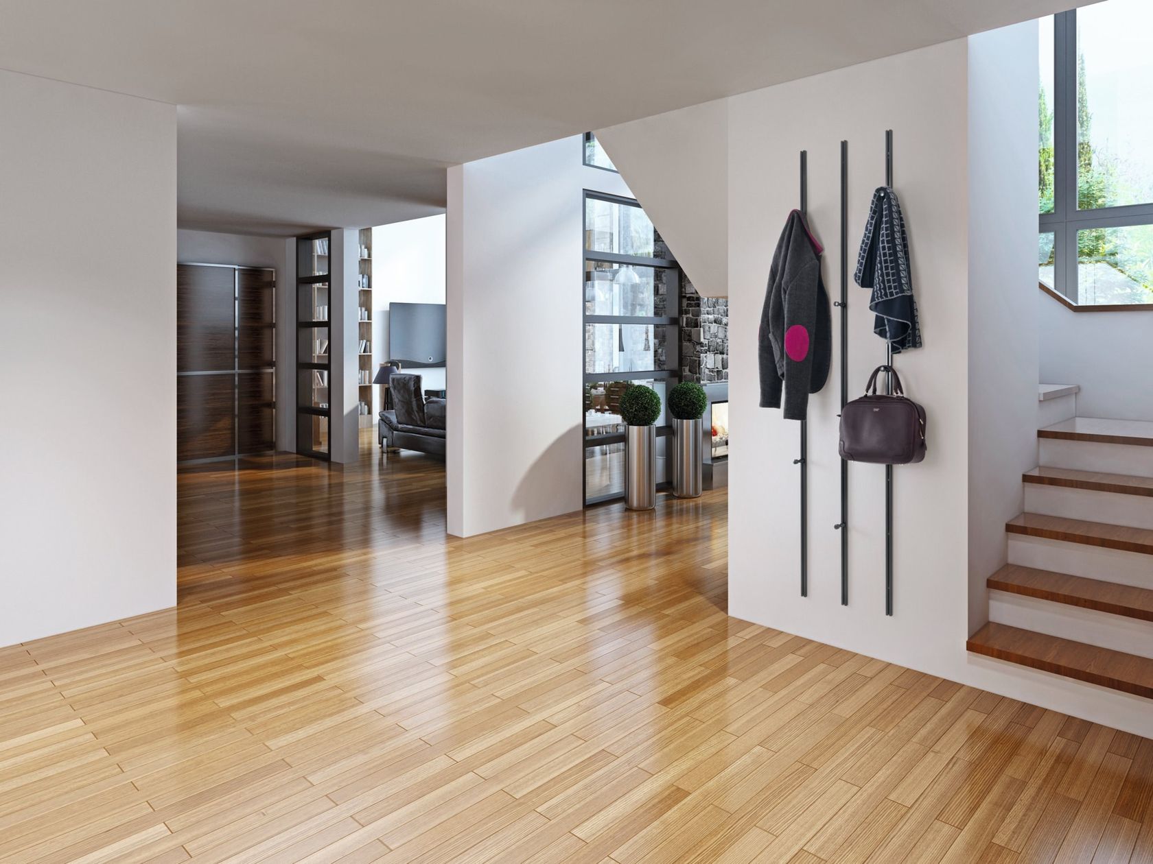 Wall-mounted wooden coat rack PIN HANG By SALICE