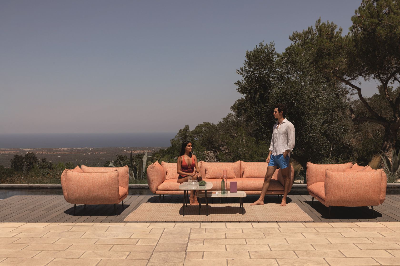 PIUMA Recliner fabric garden sofa By MY YOUR | design Lanzavecchia + Wai