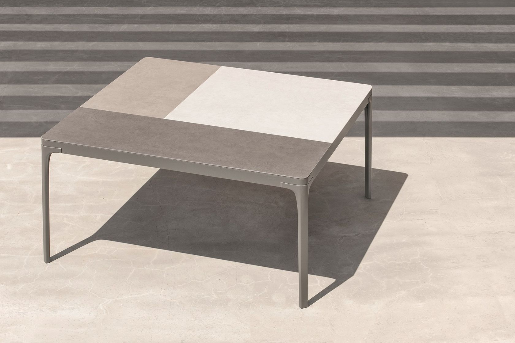 PLAY Square porcelain stoneware garden table By Ethimo