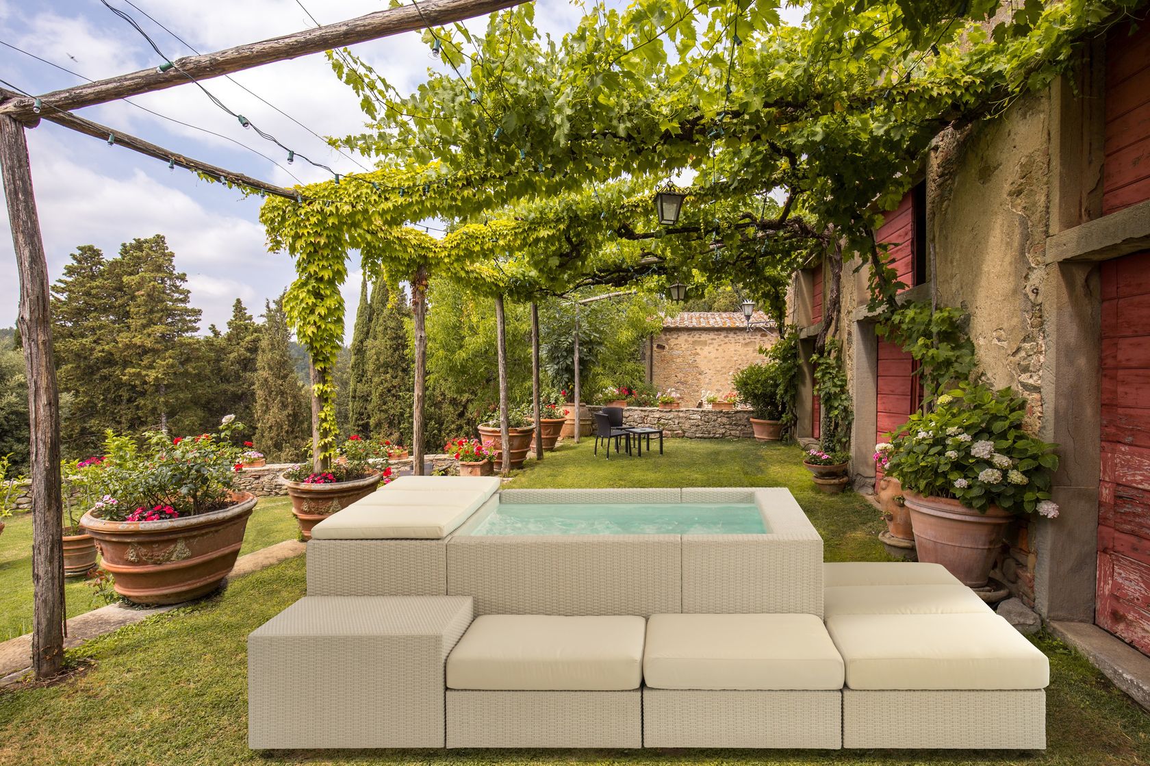 Mini-pool with hydro-massage, heater and external seats PLAYA LIVING By ...