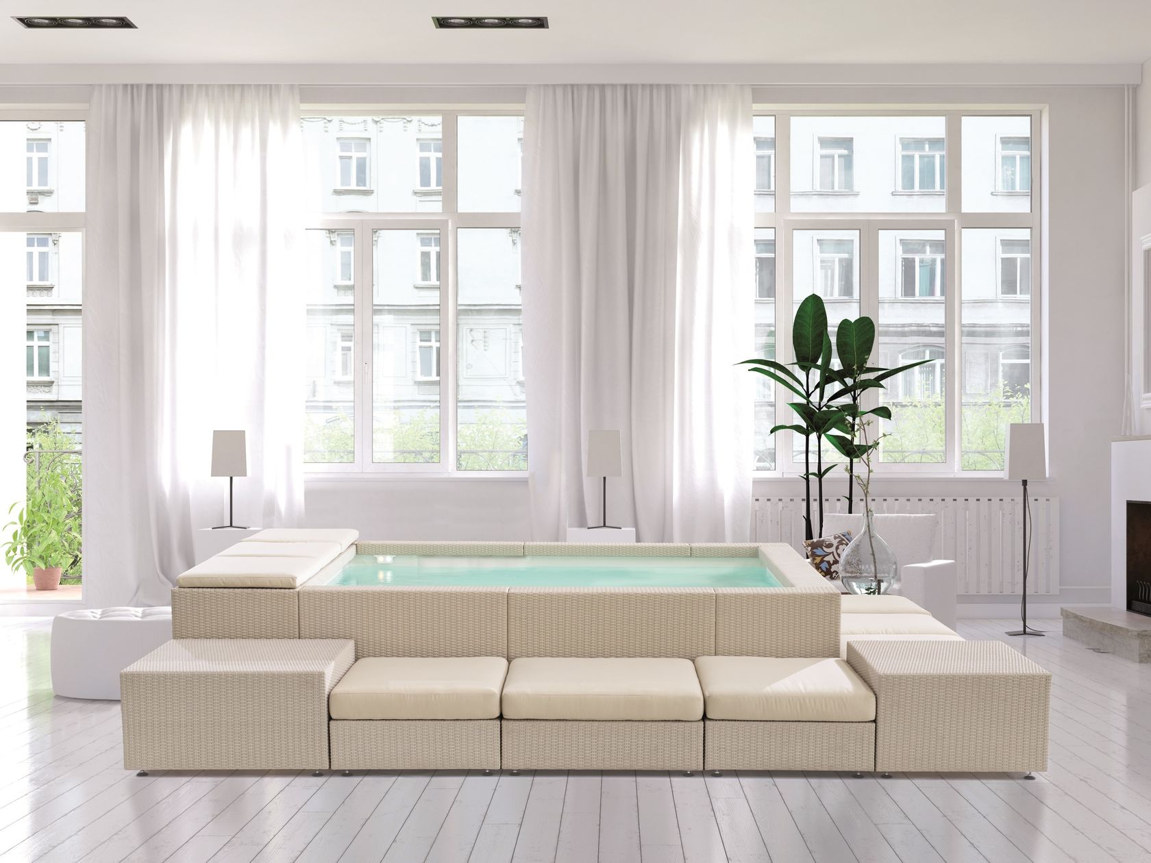 Mini-pool with hydro-massage, heater and external seats PLAYA LIVING By ...