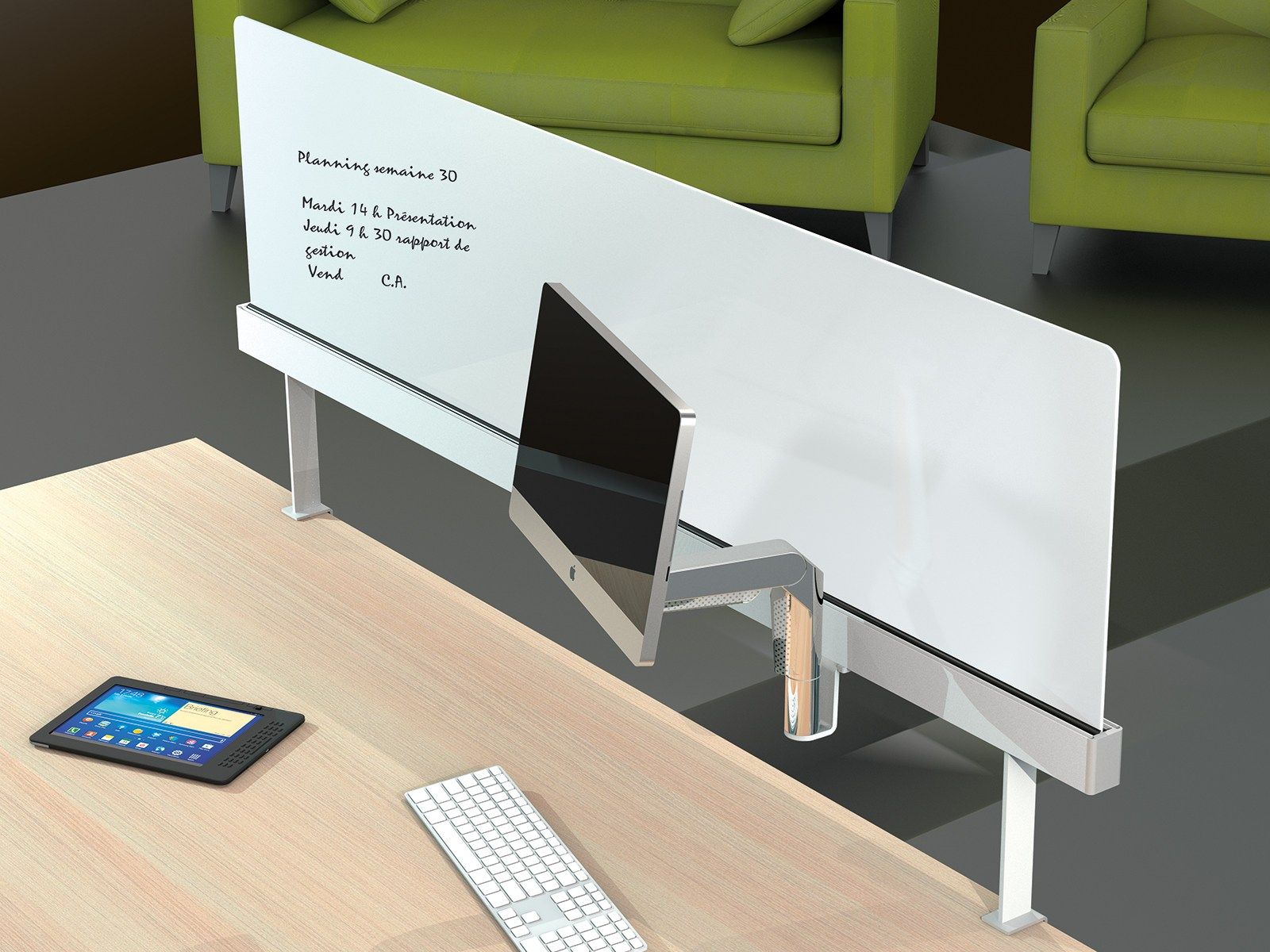 Steel stand for desk PLUG & PLAY By Manade