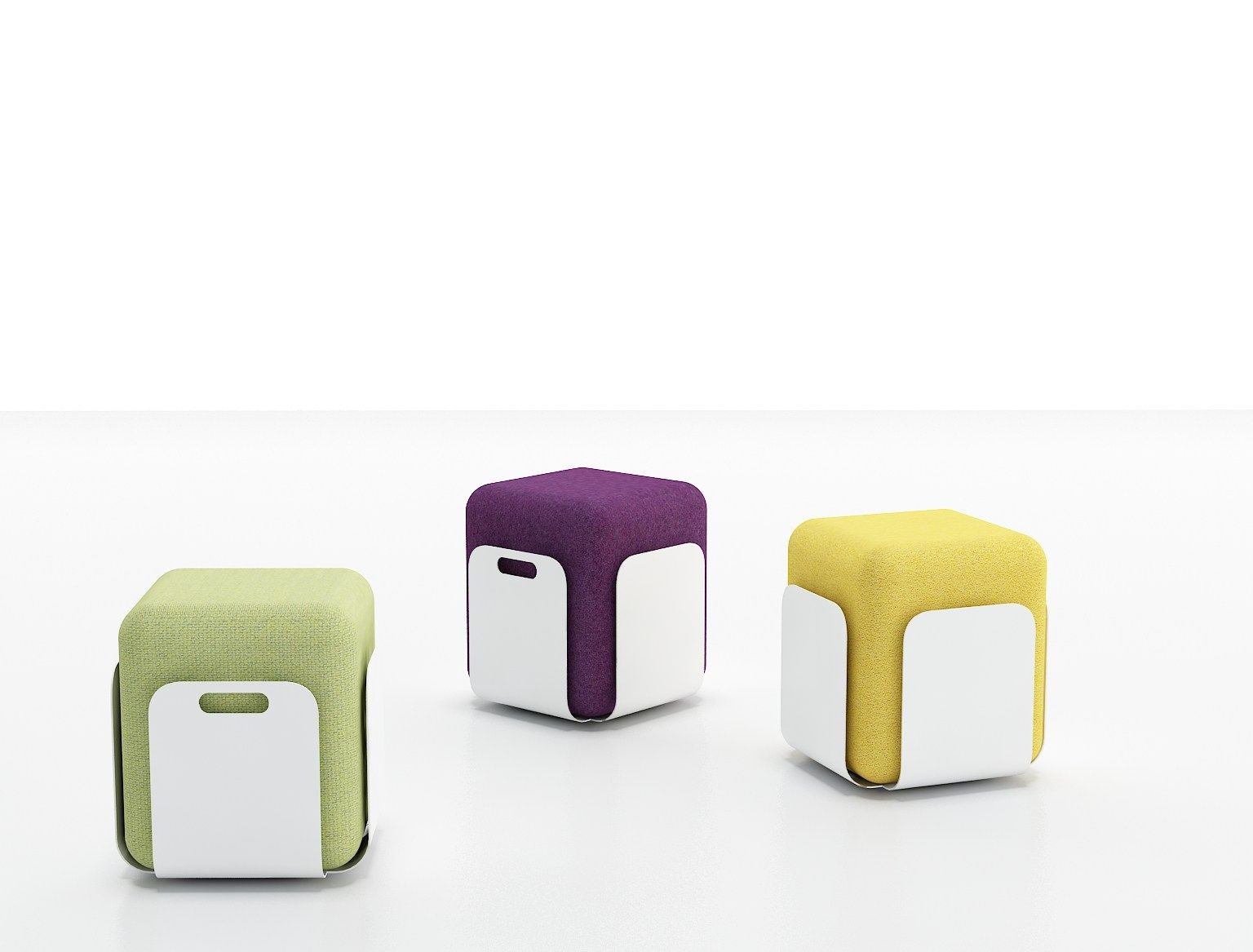 Upholstered square pouf POFF PUF By Tuna Ofis design Ozan Sinan Tığlıoğlu