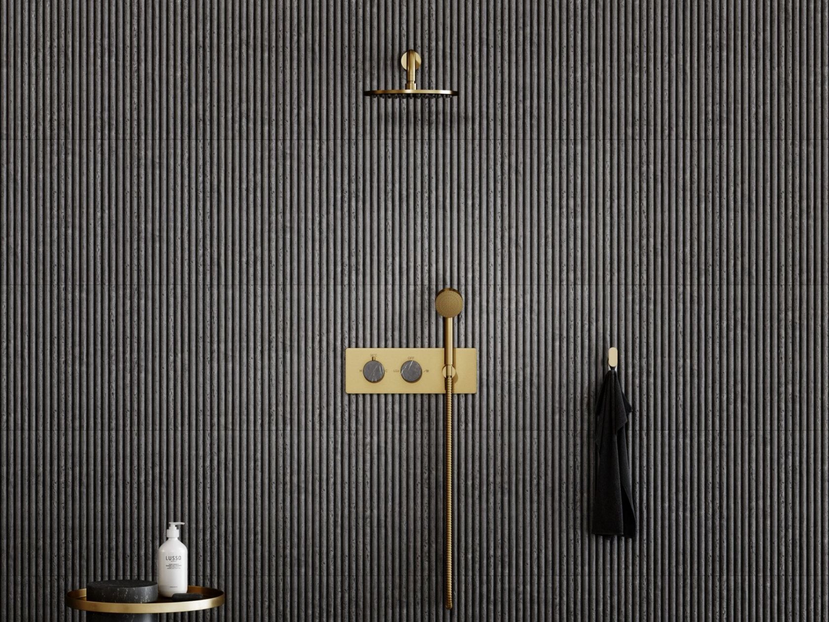 PORTO | Shower mixer with hand shower 4 hole thermostatic shower mixer ...