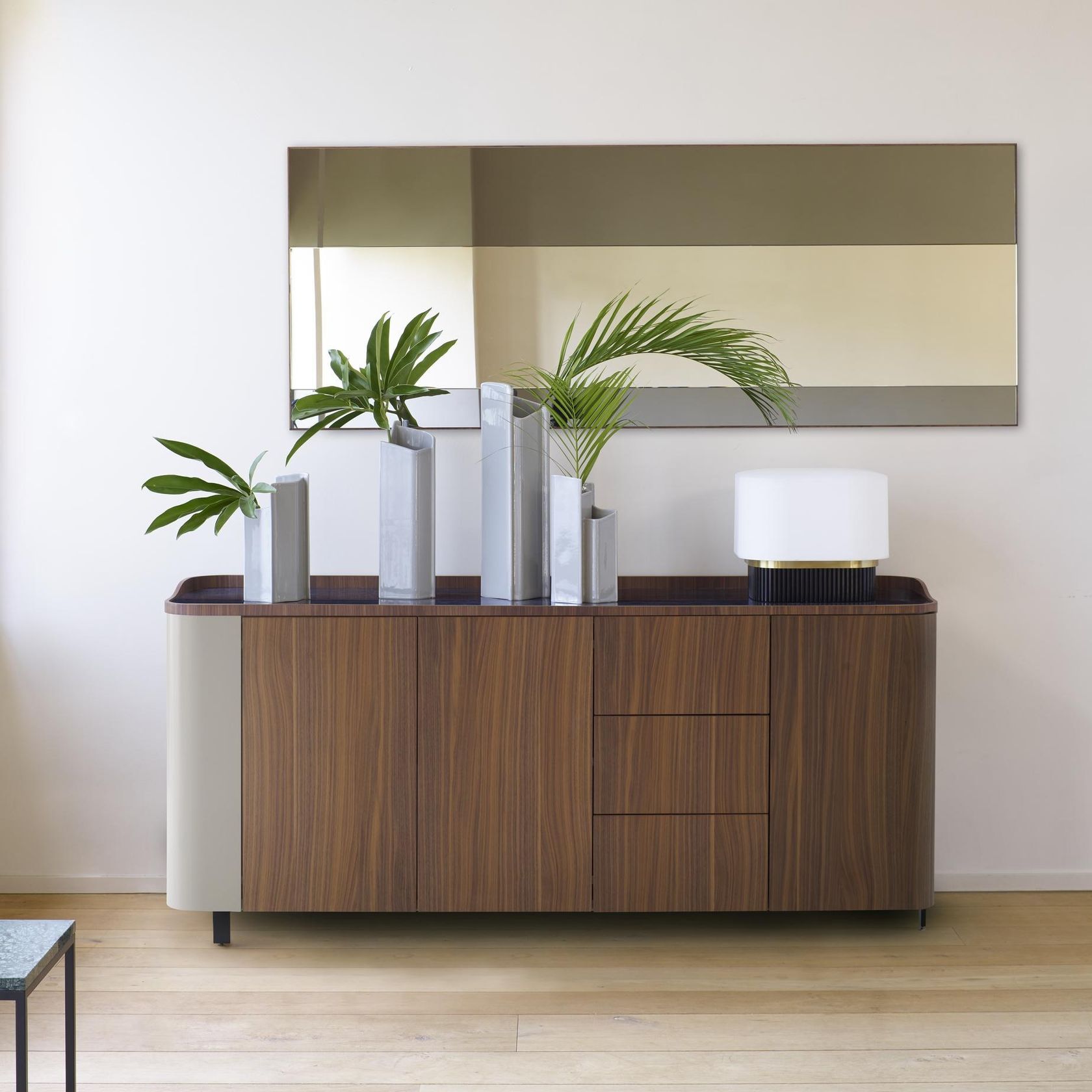 POSTMODERNE Multi-layer wood sideboard with doors with drawers By Ligne ...