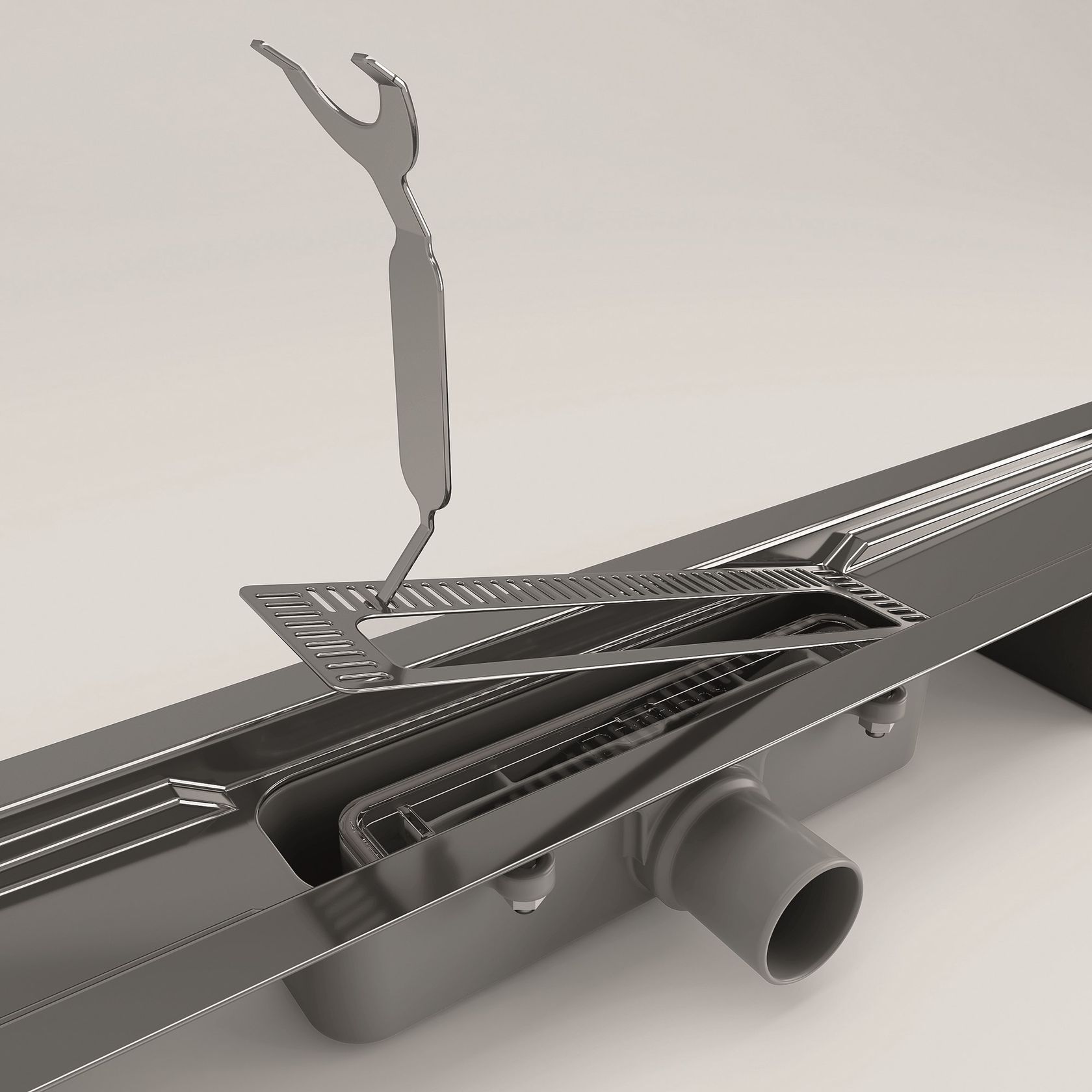 PP DRAIN AQUA CLASSIC COVER Stainless steel shower channel By PROFILPAS