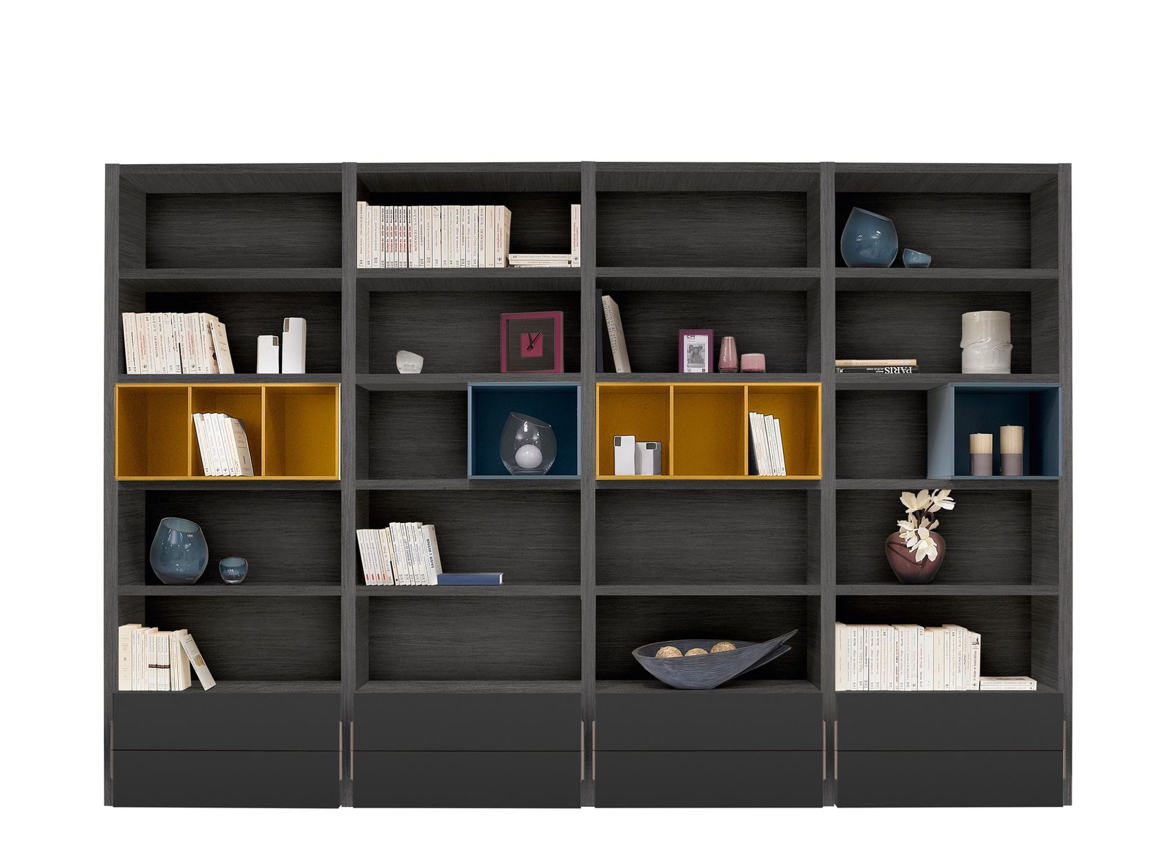 Open bookcase with drawers PREFACE - LAYOUT 4 By GAUTIER FRANCE
