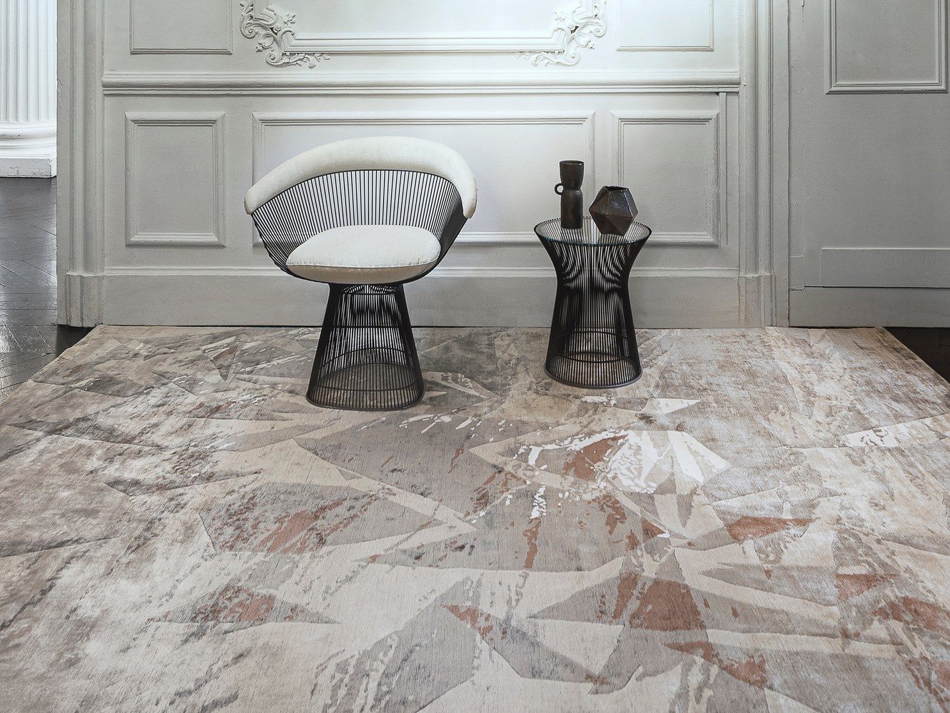 Handmade rectangular silk rug PRISM BRICK By Edition Bougainville