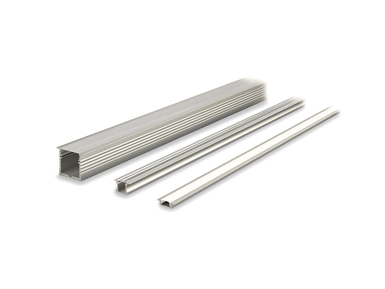 Floor wall-mounted semi-inset aluminium linear lighting profile ...