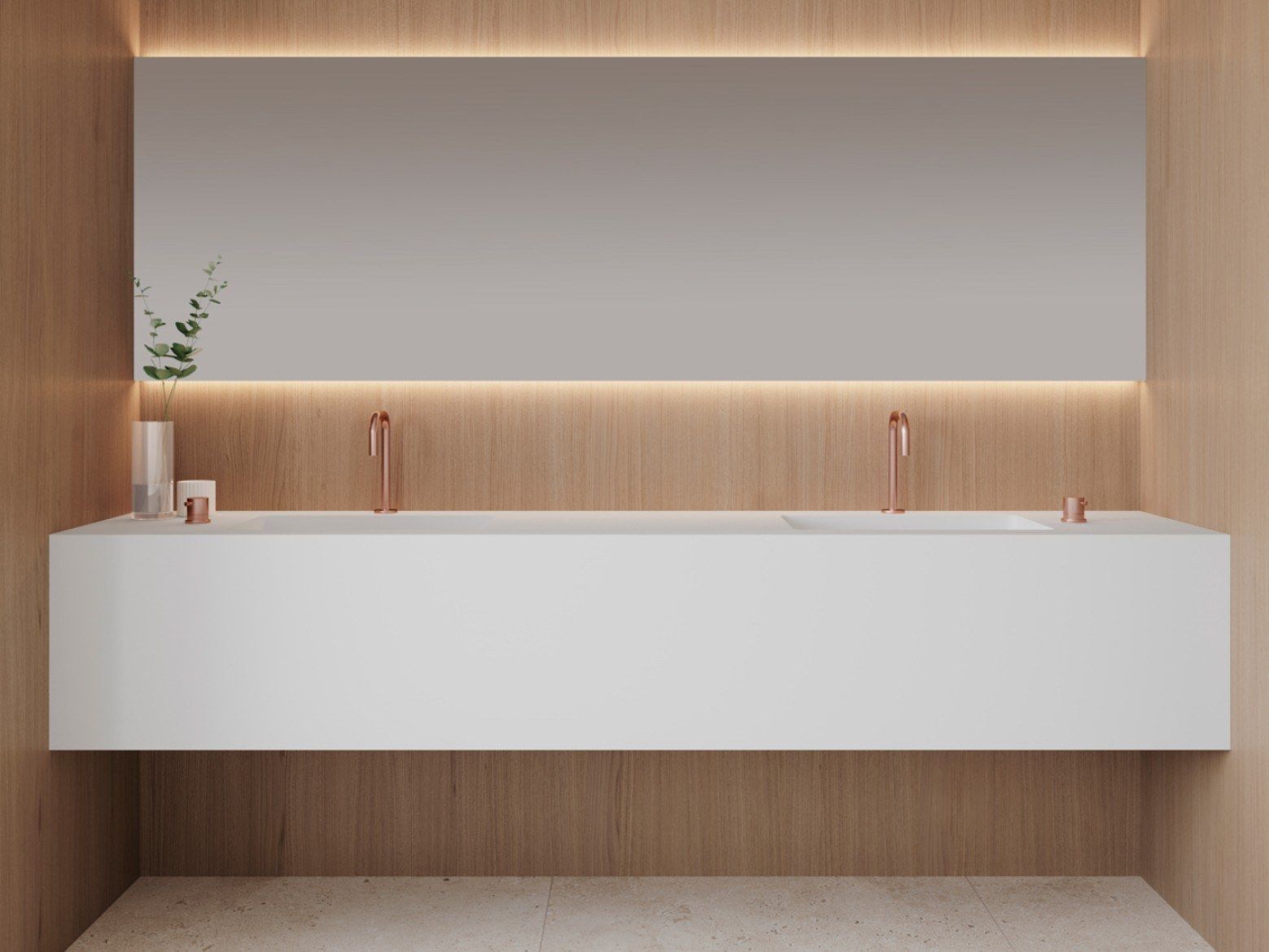 PROGRAM Wall-mounted double washbasin By Hidrobox
