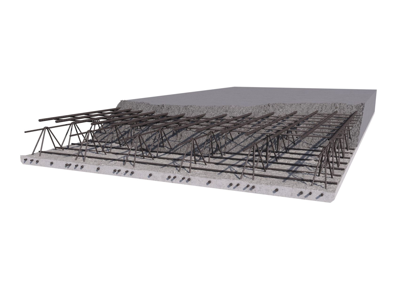 Honeycomb slab and self-supporting sheet in reinforced pre-compressed ...