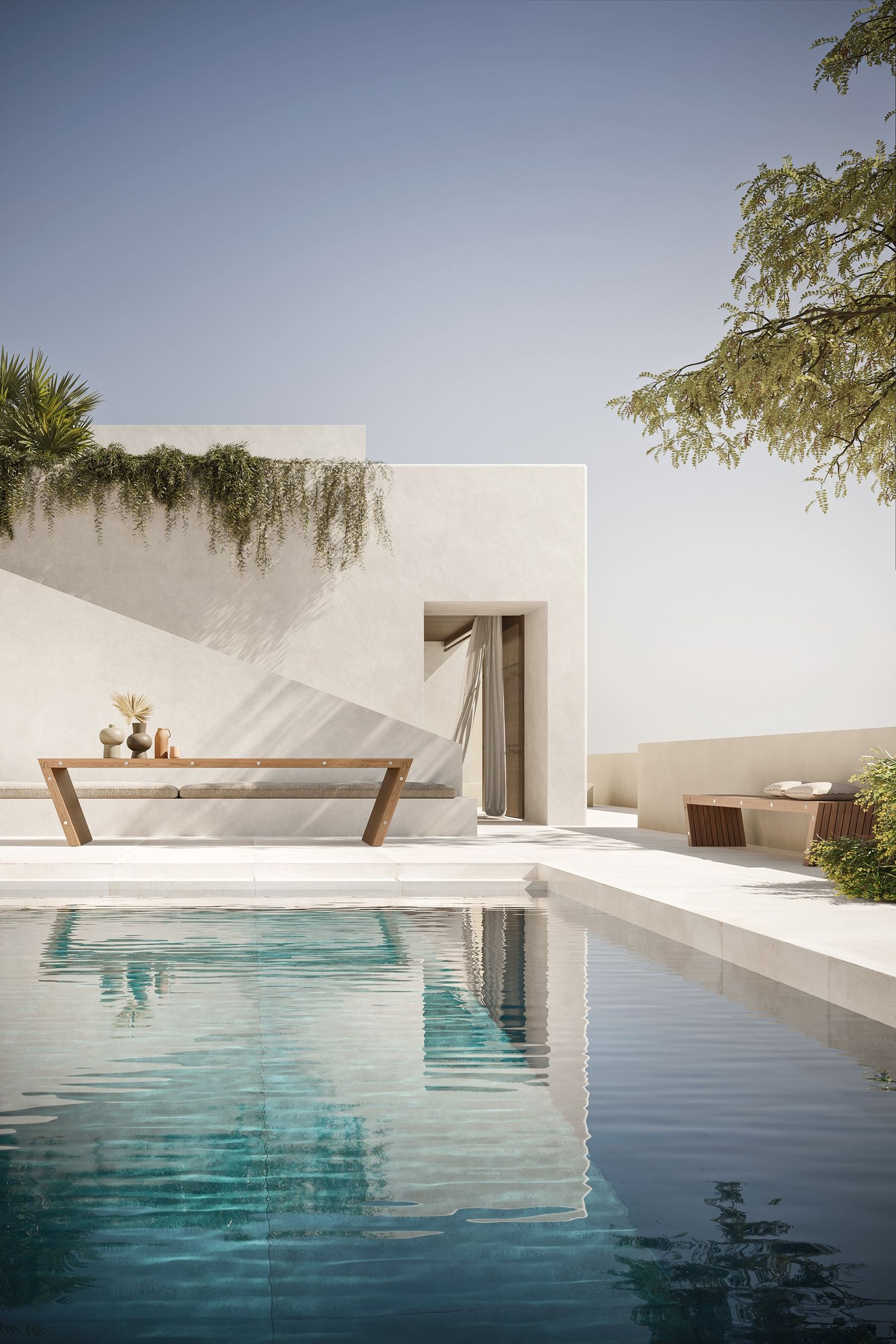 XY Rectangular solid wood garden table By MODULNOVA | design Carlo ...