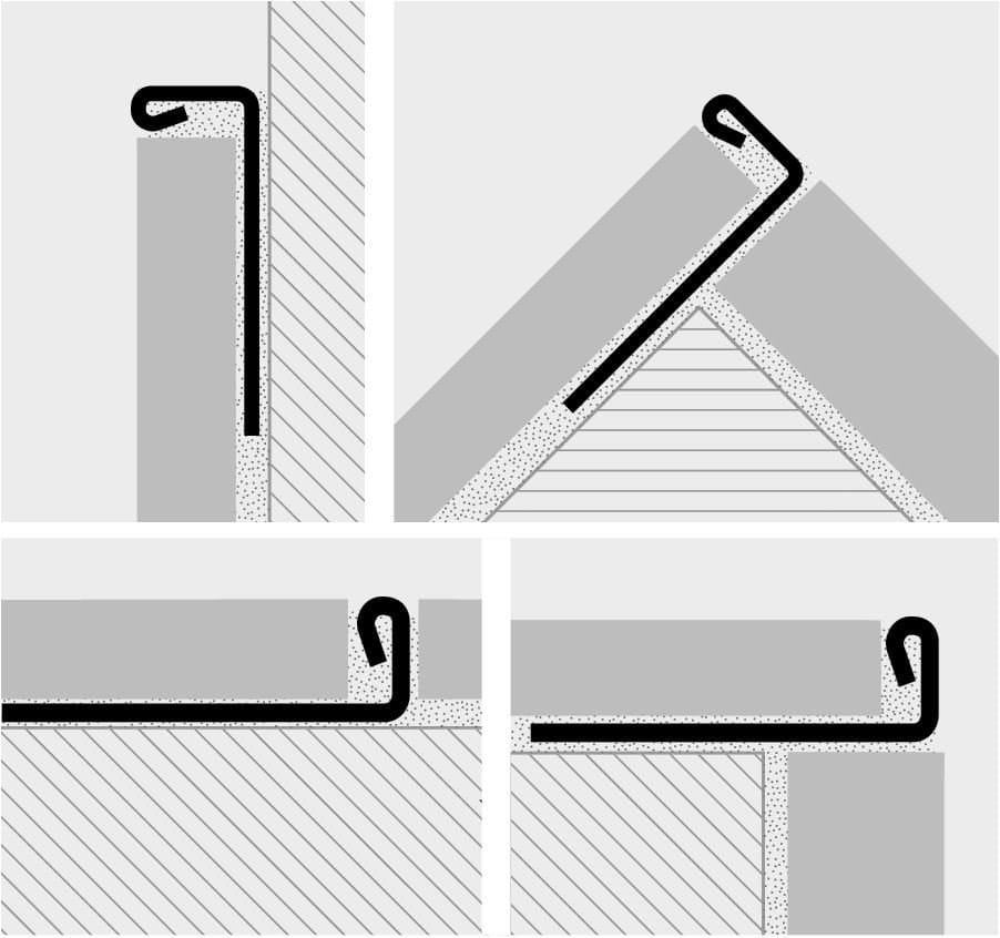 PROTERMINAL STEEL Brushed steel edge profile for walls By PROGRESS PROFILES