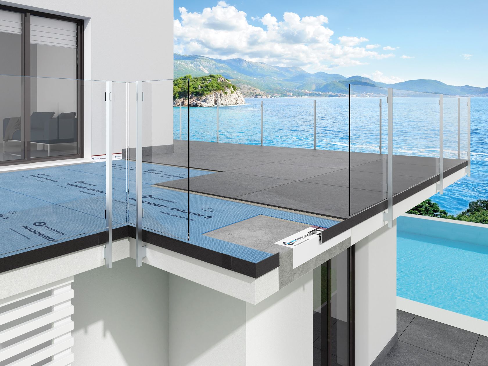 PROTERRACE DOUBLE DRIP Profile and flashing for waterproofing By ...