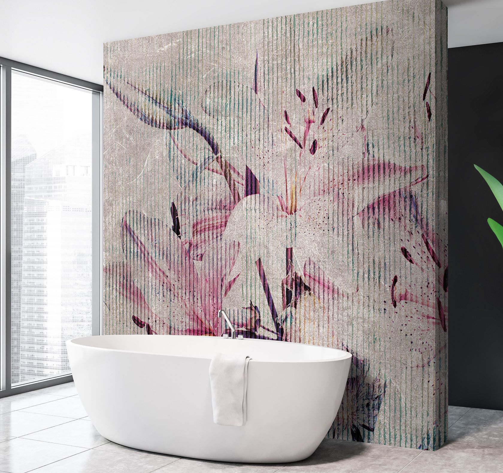 Carta da parati in fibra di vetro per bagno PSICHE - Carta da Parati ...