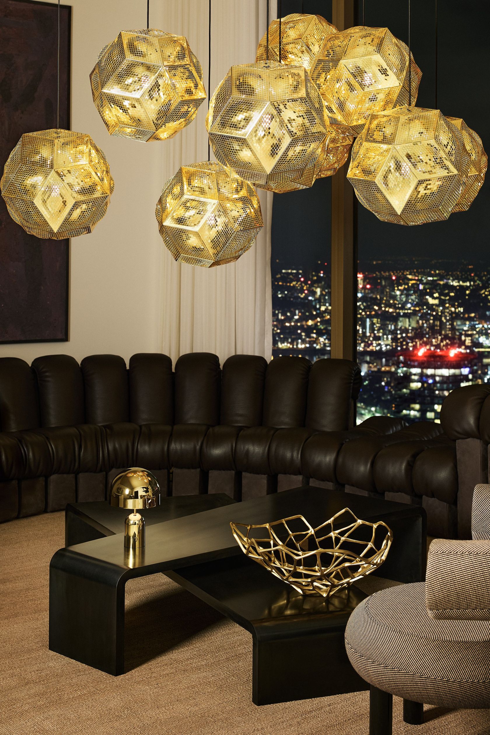 PUFF LED brass pendant lamp By Tom Dixon | design Tom Dixon