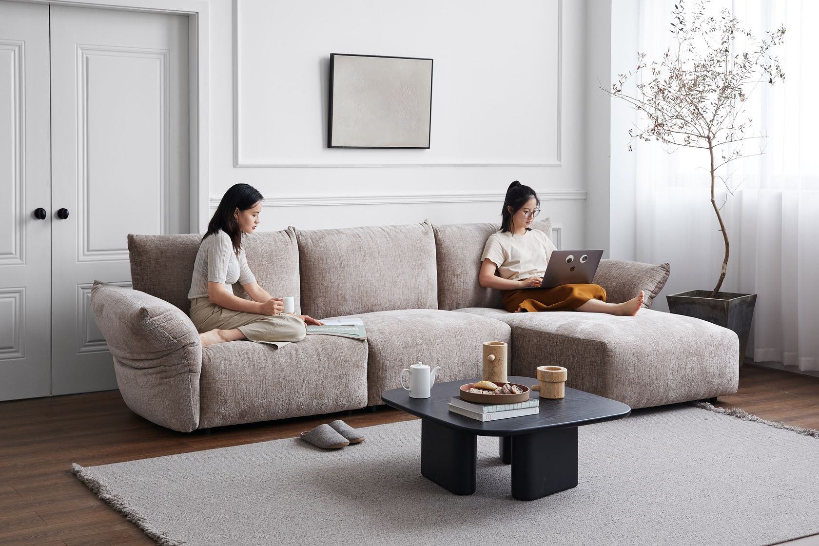 PUFF | Sofa with chaise longue Puff Collection By grado design