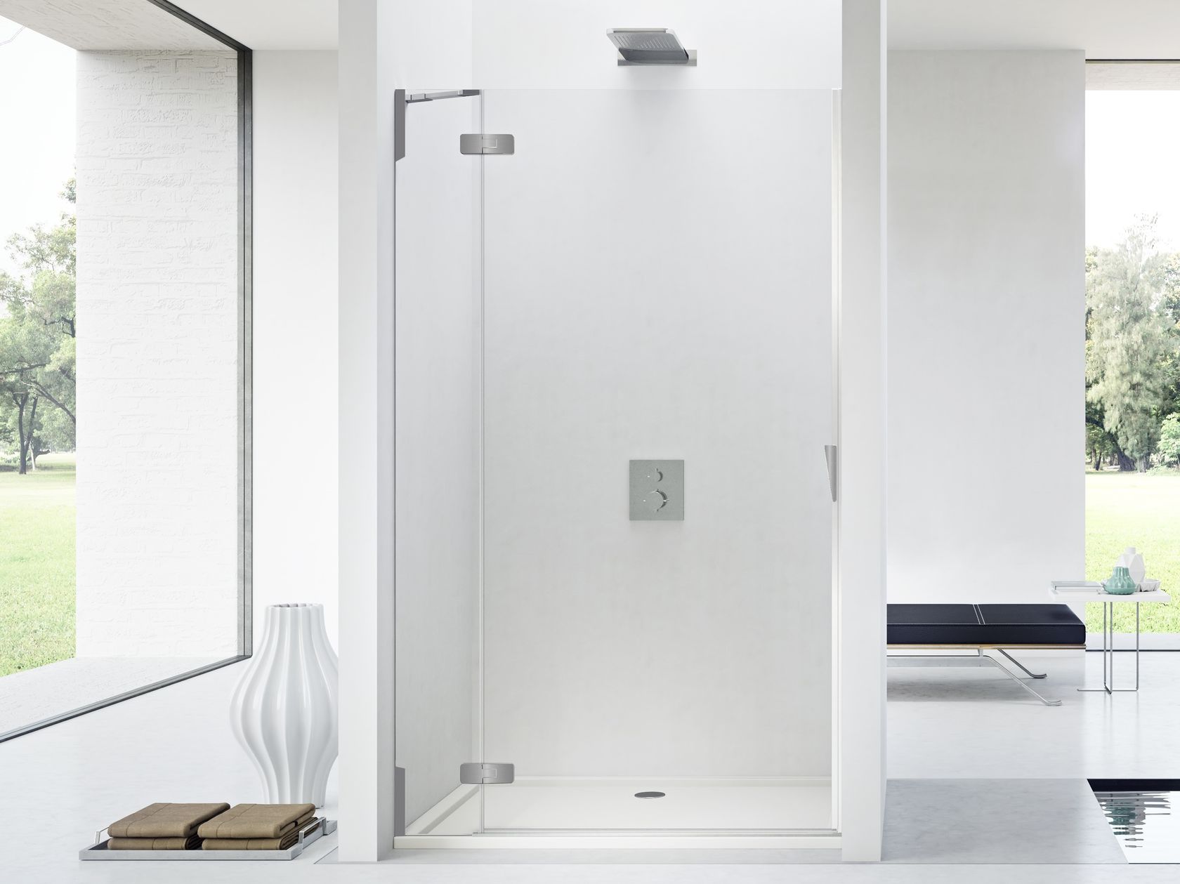 PURA 5000 Crystal and stainless steel shower cabin By Duka