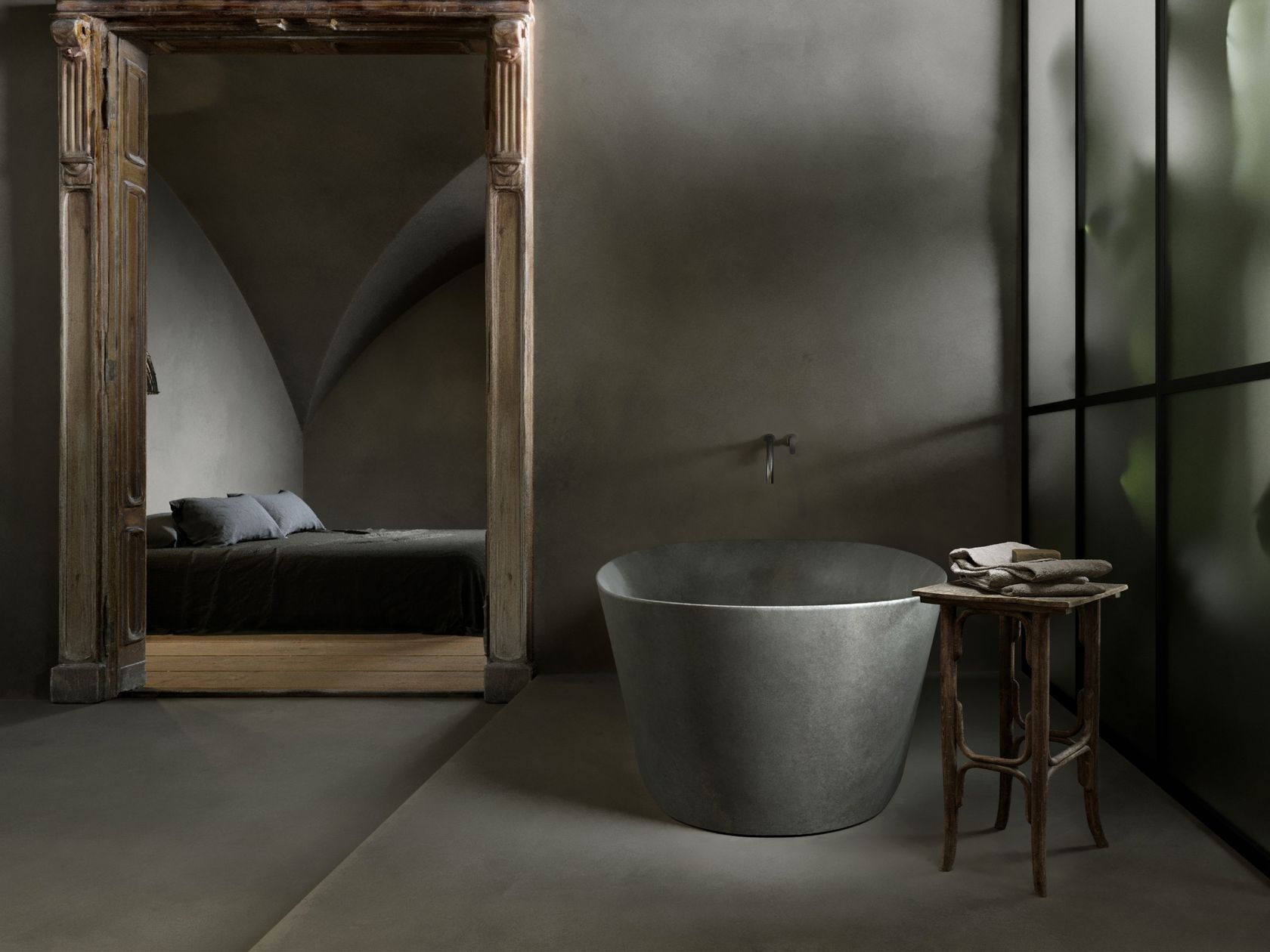 PURIST BATH Freestanding oval natural stone bathtub By COCOON