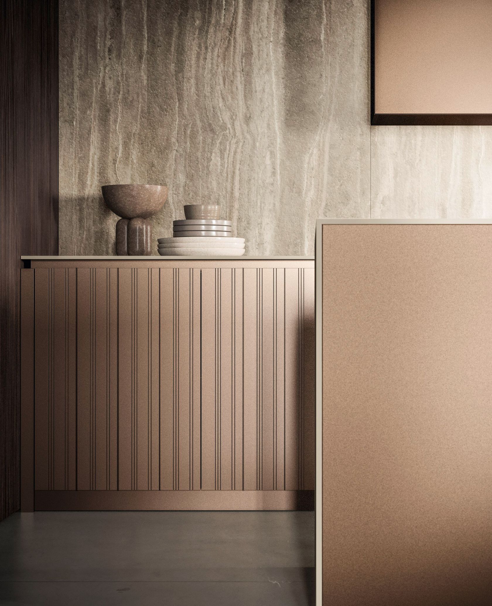 MATERIKA RANDOM Kitchen with island By Pedini