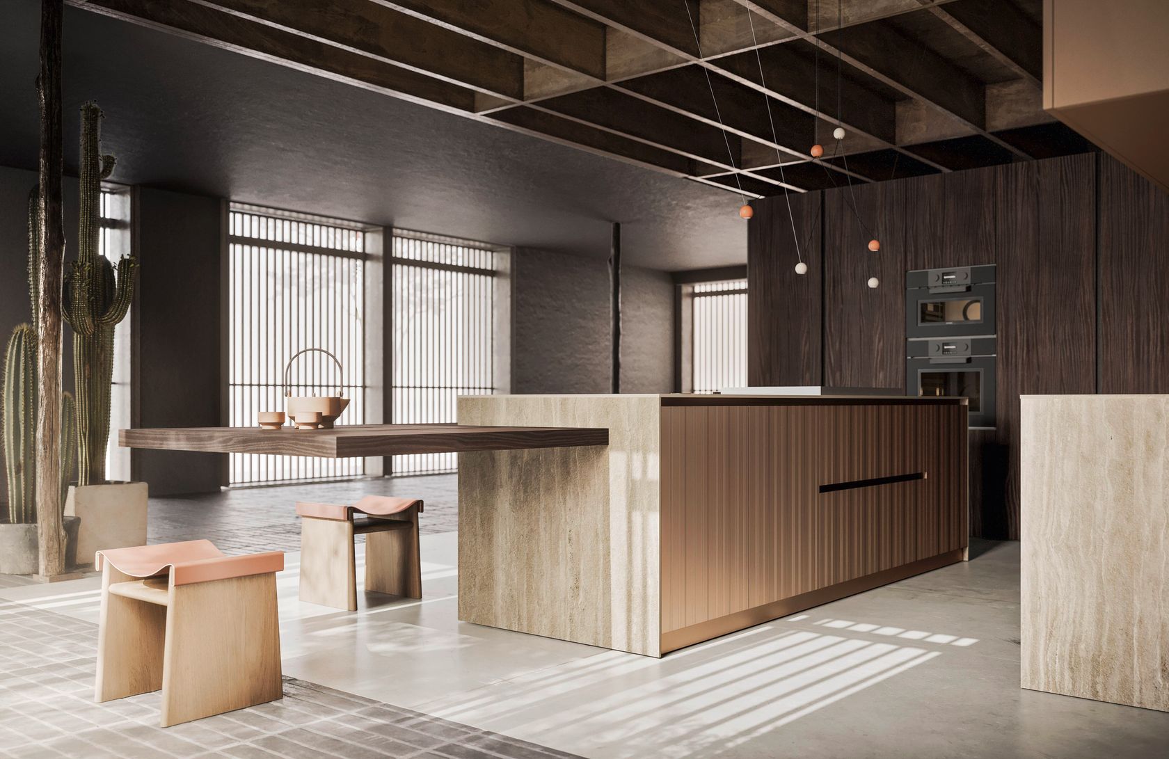 MATERIKA RANDOM Kitchen with island By Pedini