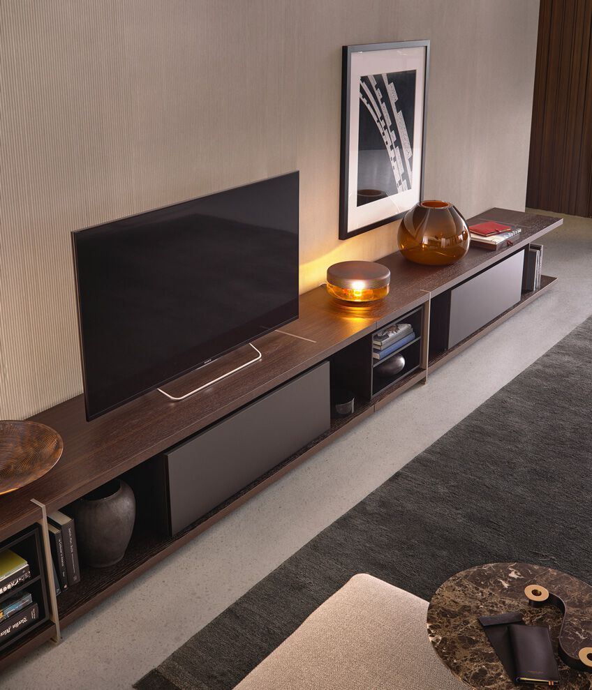 BRISTOL Wood veneer sideboard By Poliform | design Jean-Marie Massaud